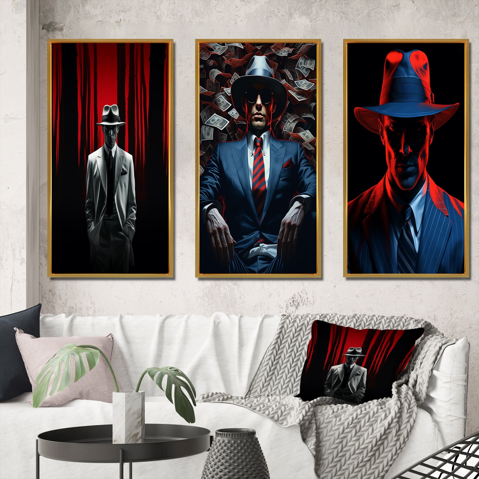 Designart "Vintage Portrait Man with Yellow Hat" Man Framed Wall Art ...