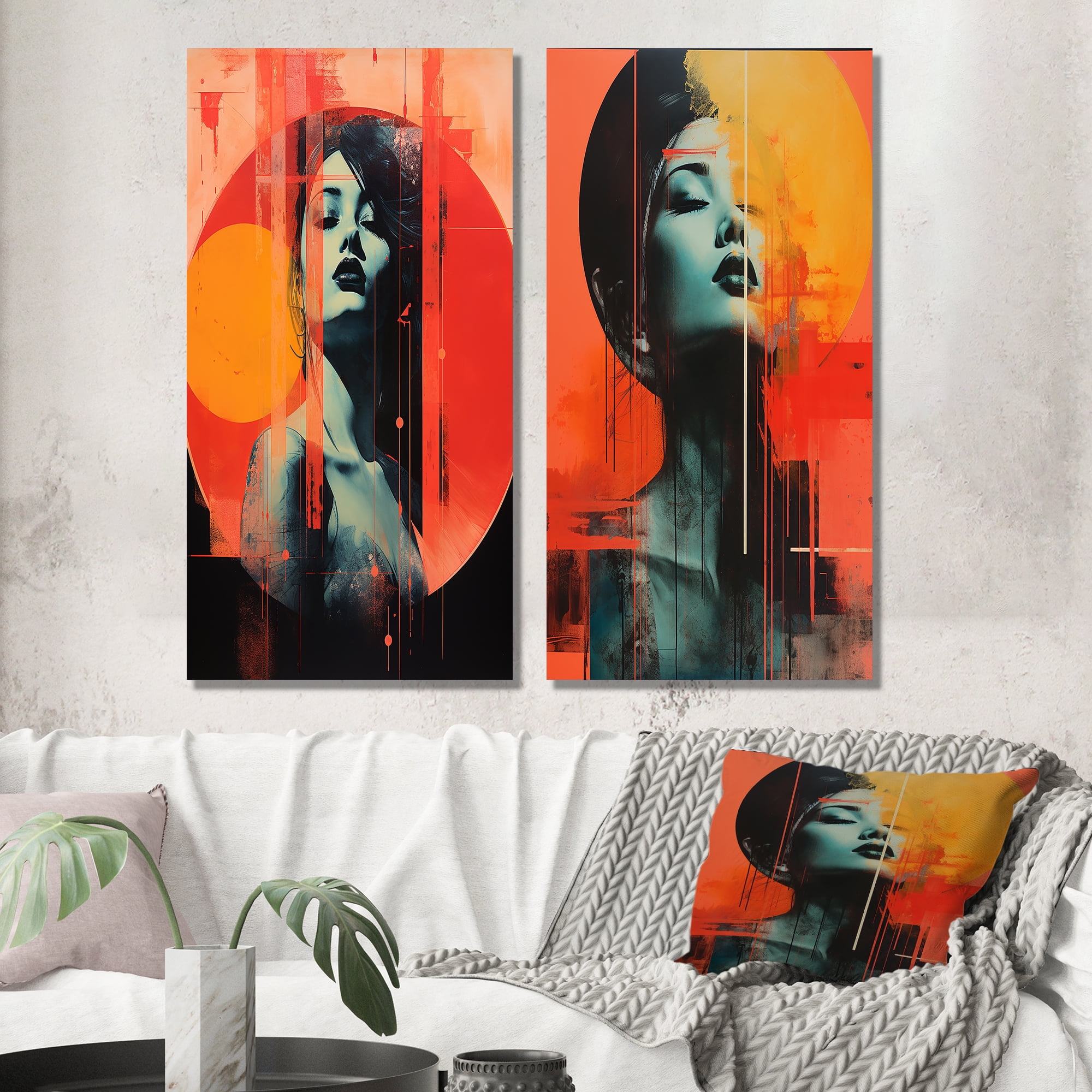 Designart "Vintage Sensual Delight Full Moon Aphrodisia IV" Woman ...