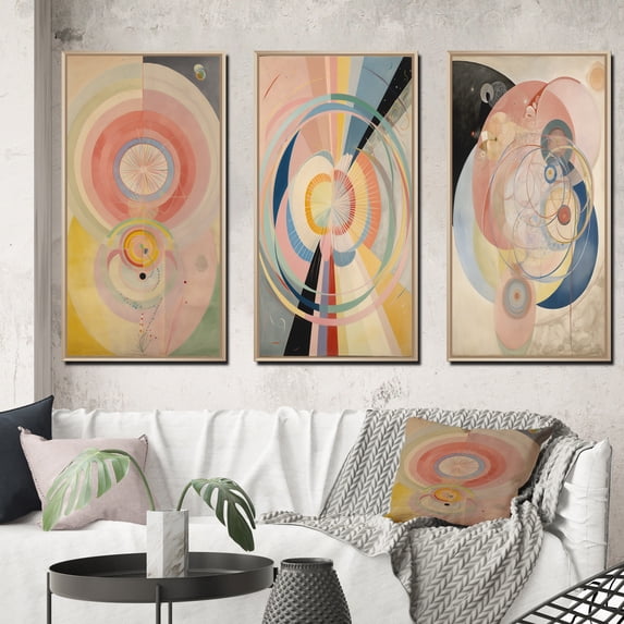 Designart "Vintage Spiritual Synchronicity Pink Retro Art" Abstract ...