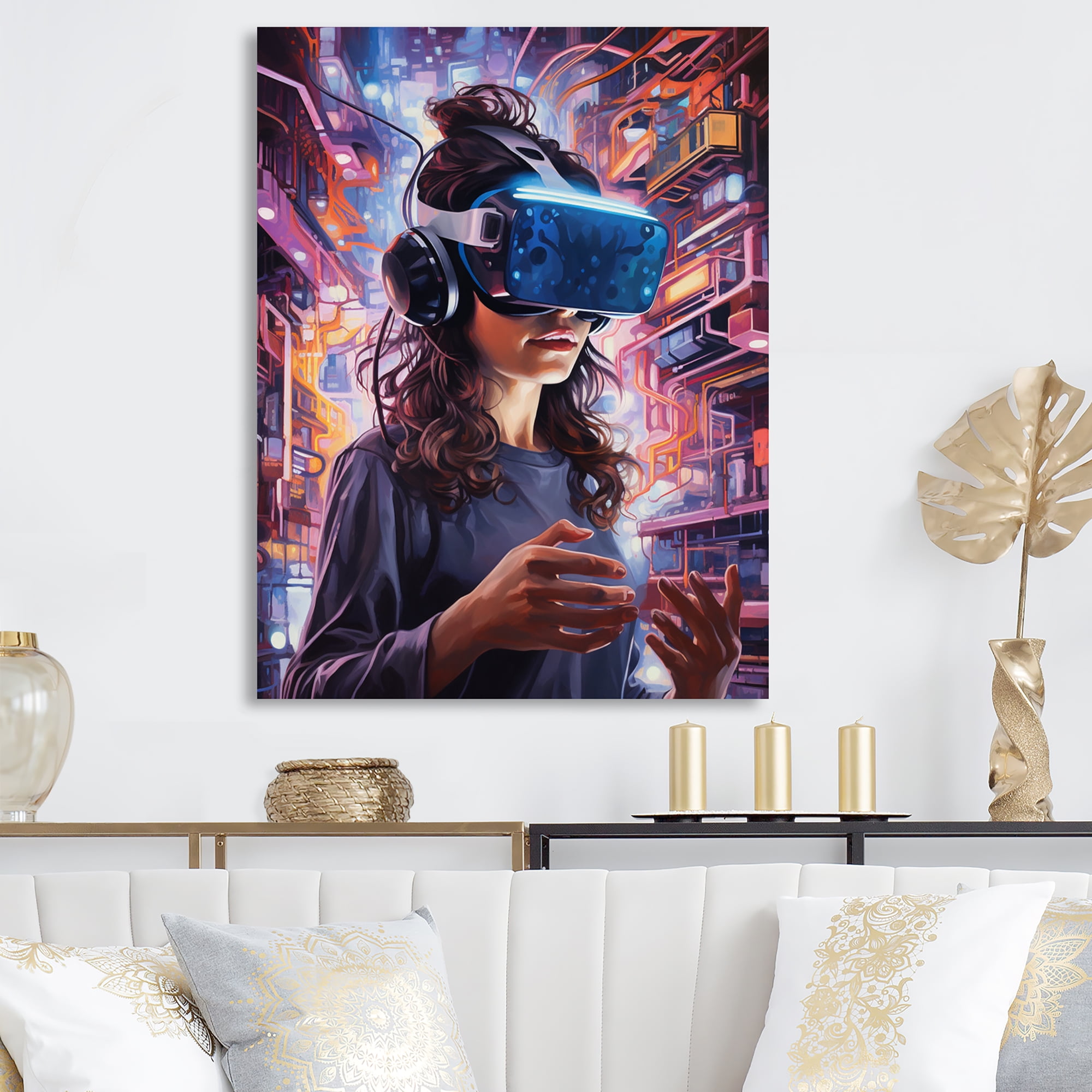 Designart "Virtual Escape Portrait Immersed in the Game" Video Games ...