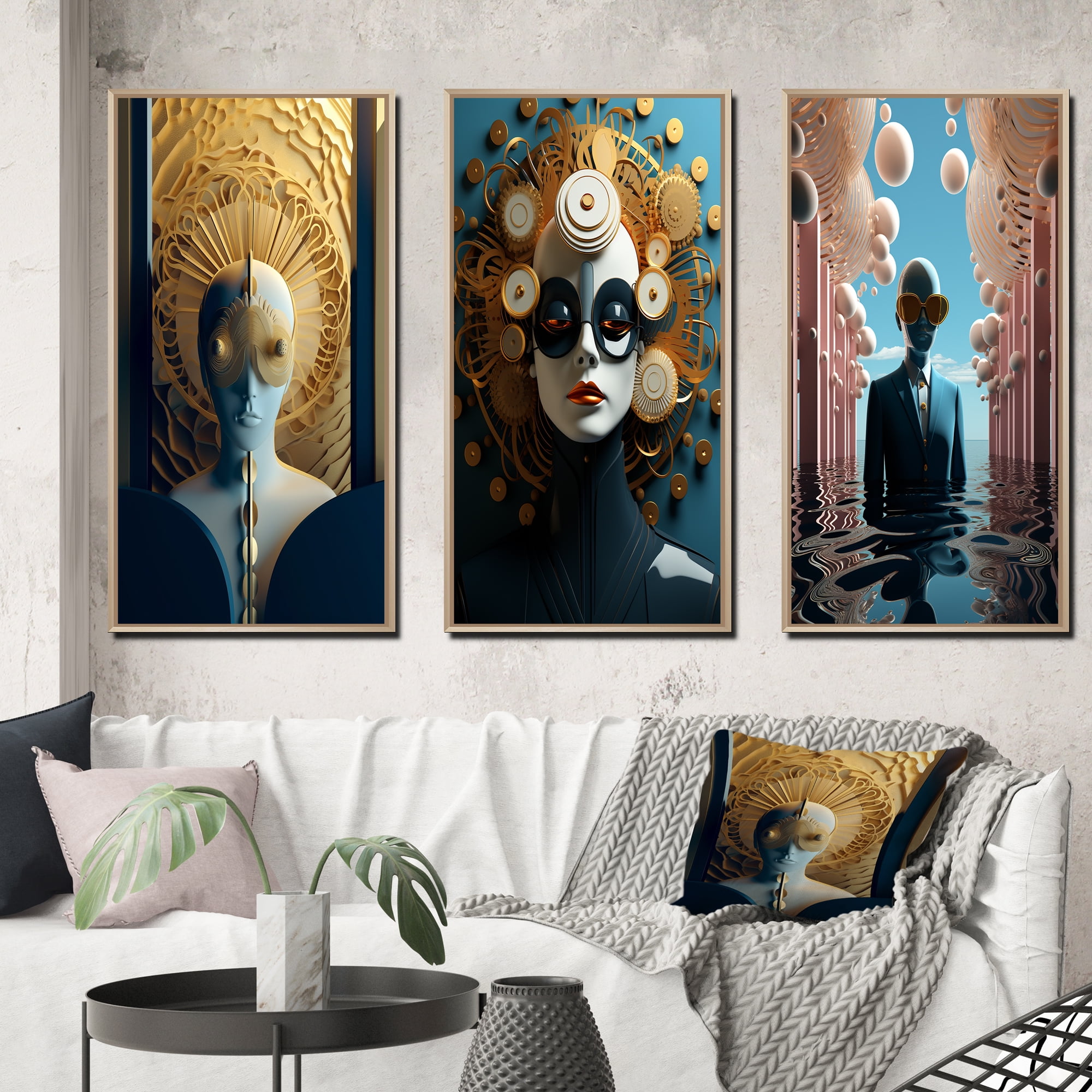 Designart "Vision of Eternity in Future Minimalism III" Woman Sci-Fi ...