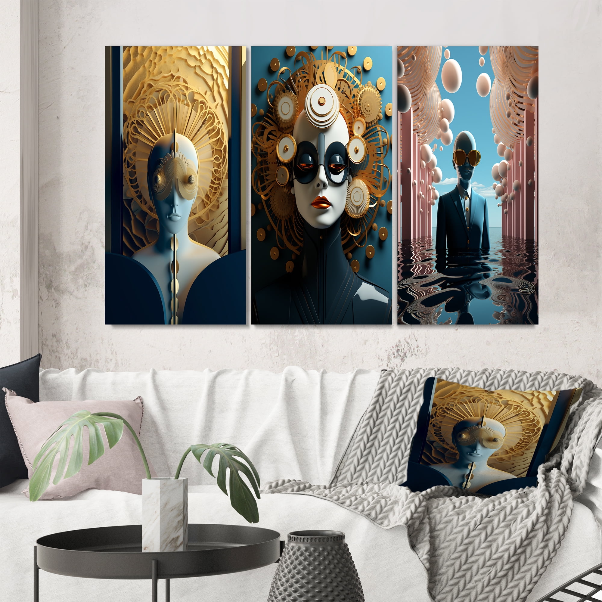 Designart "Vision of Eternity in Future Minimalism III" Woman Sci-Fi ...