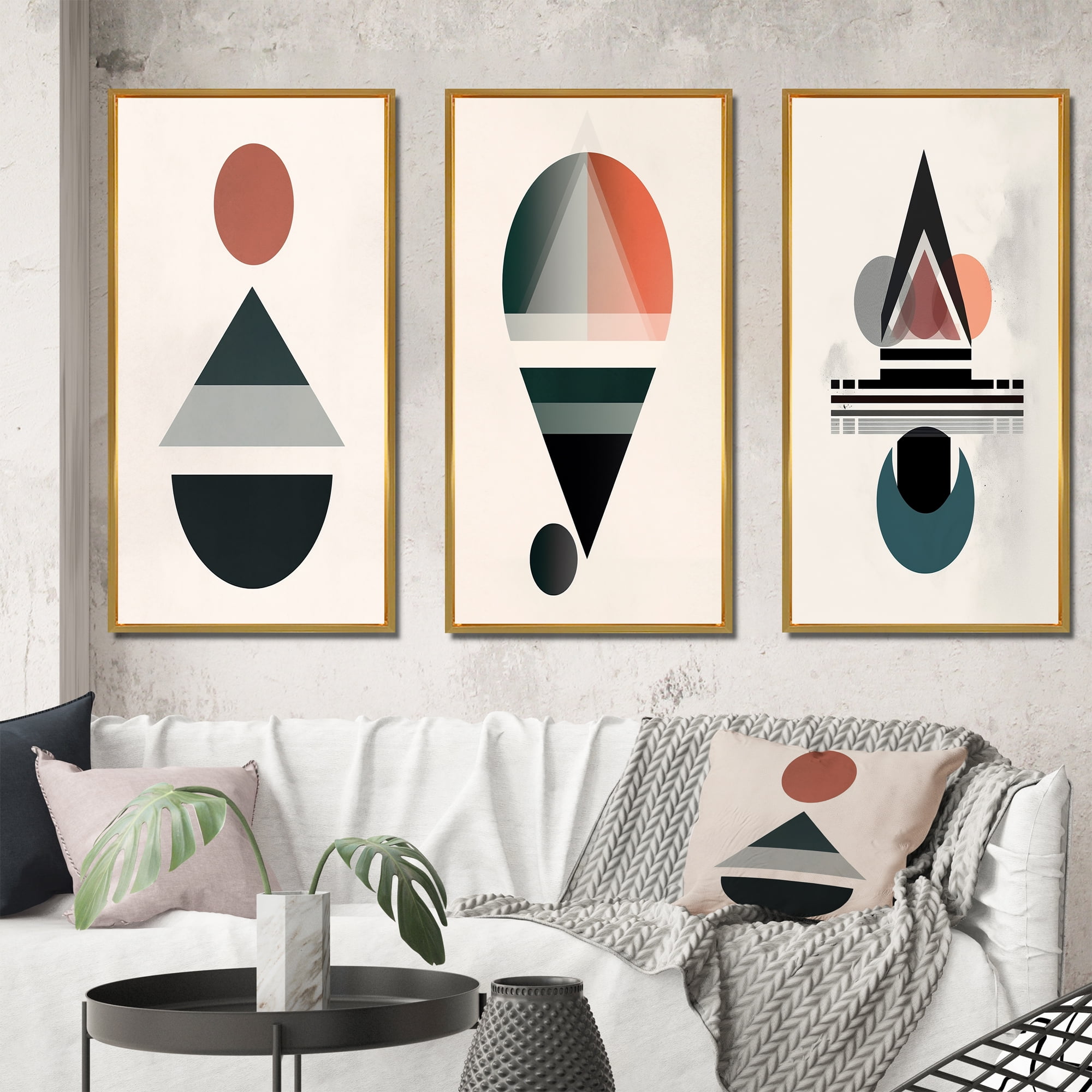 Designart "Visionary Retro Moon in Geometric Minimalism VI ...