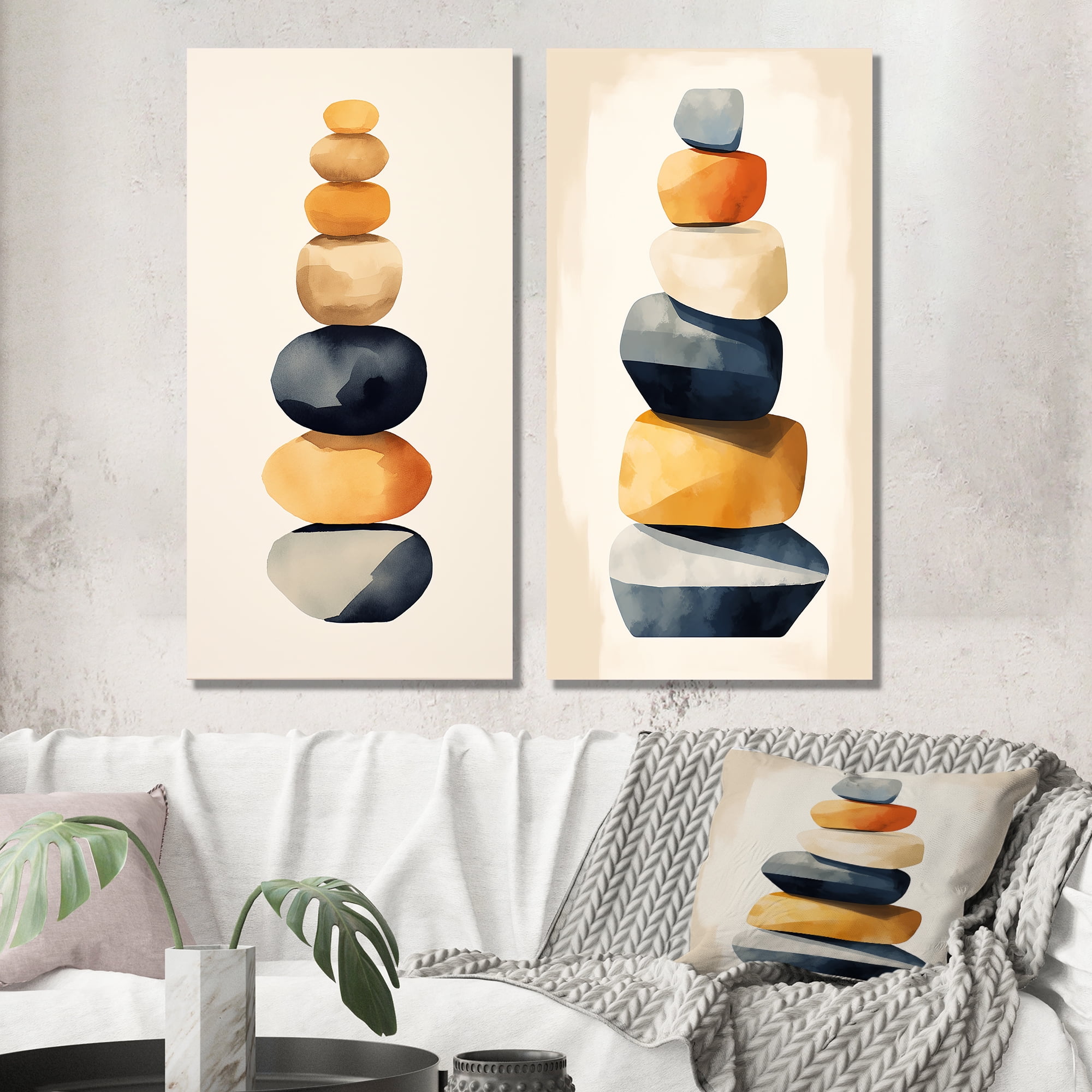 Designart "Visual Tranquility Harmony in Rock Balancing III" Spiritual ...