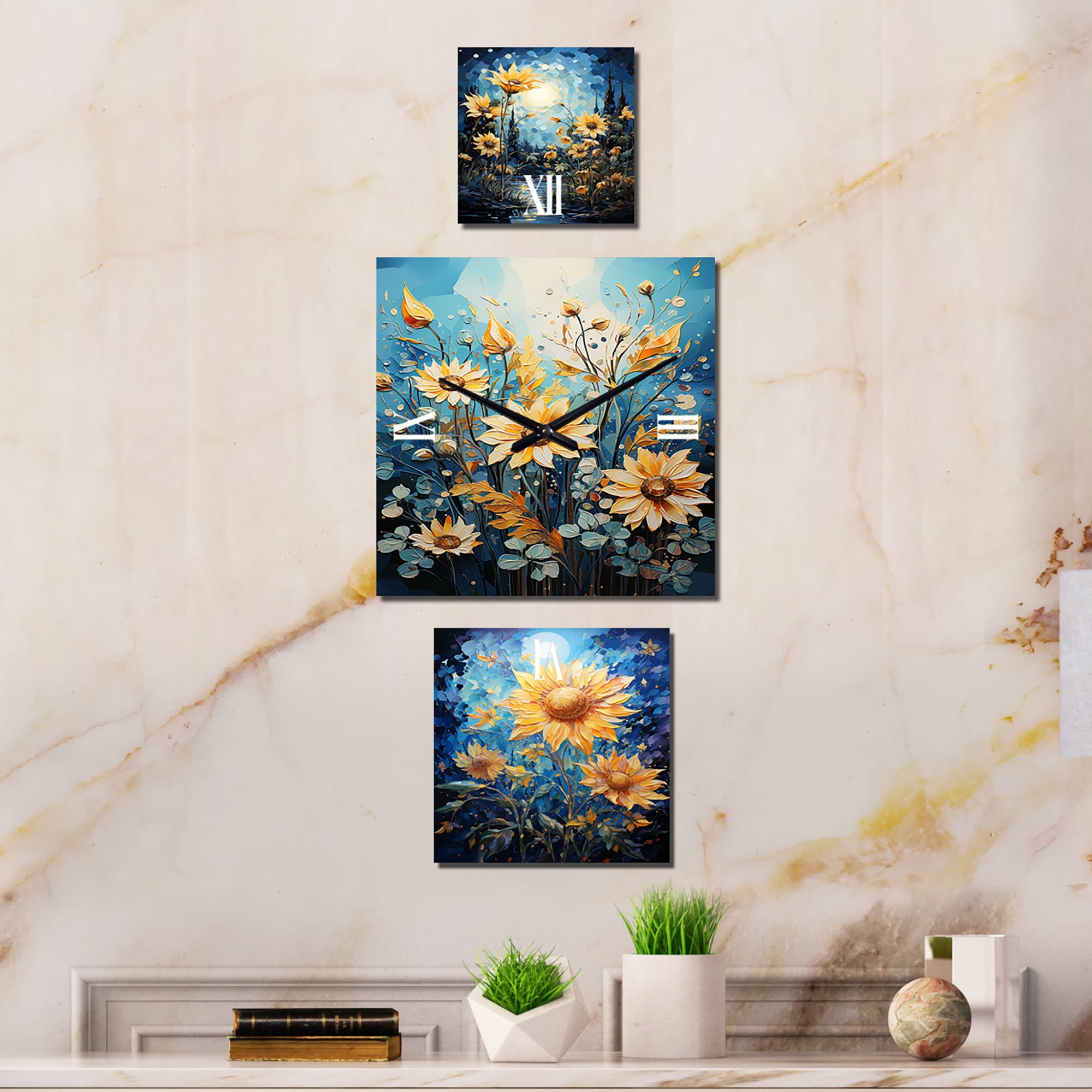 Designart "Vivid Sunflower Expression" Sunflowers Oversized Traditional ...