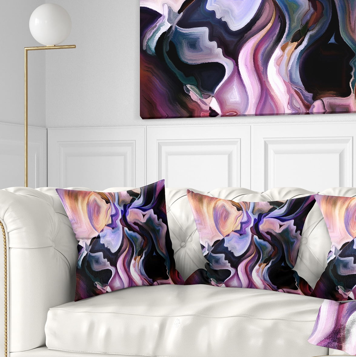 Designart Voyages to Inner Self - Abstract Throw Pillow - 16x16 ...