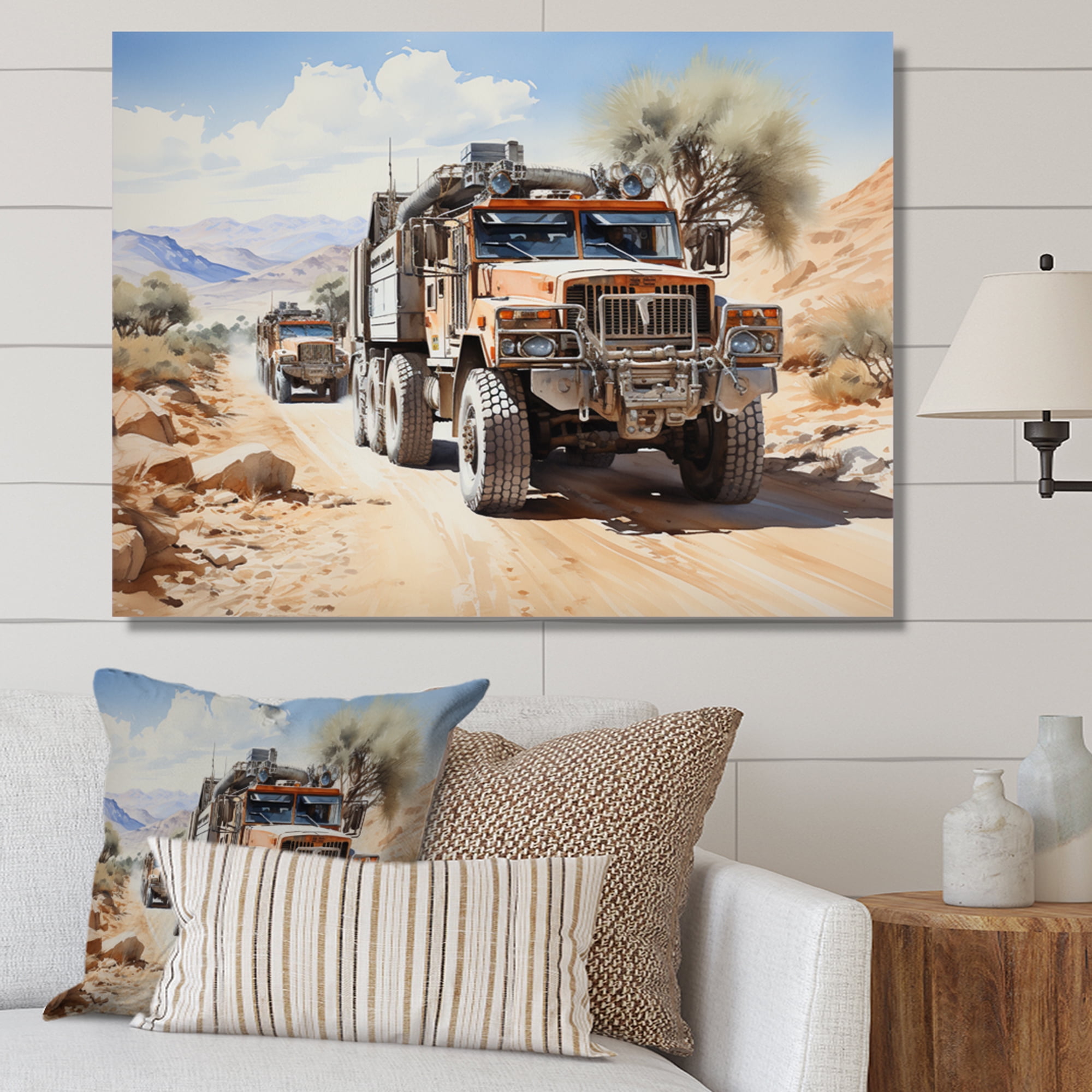 Designart "War Machine Chronicles Gulf War Convoy I" Military Wall Art ...