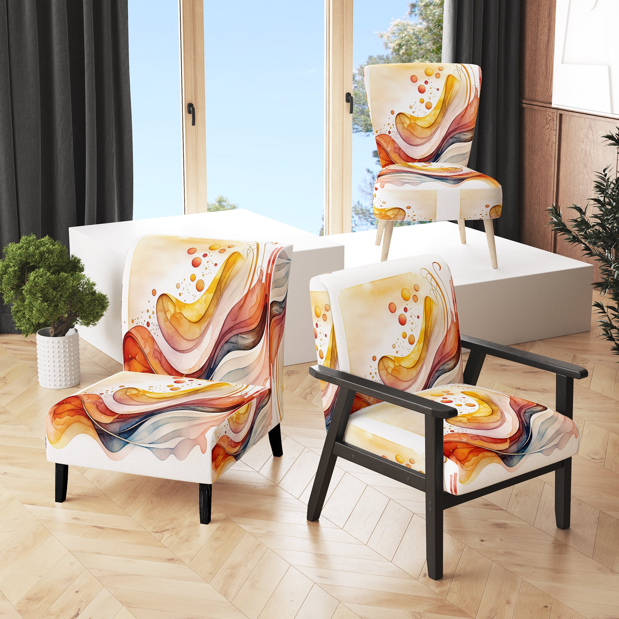 Designart "Warm Minimalist Waves " Upholstered Modern & Contemporary ...