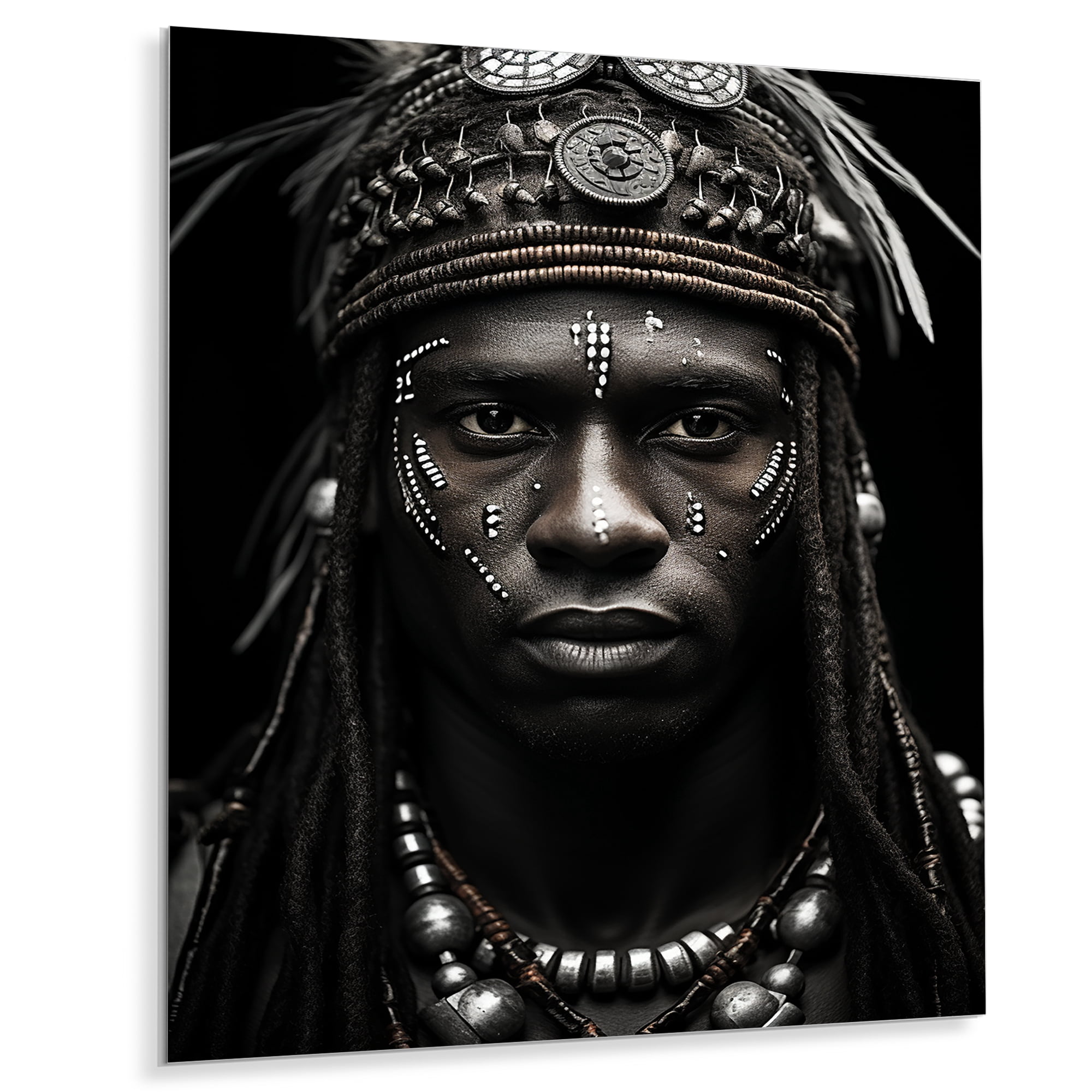 Designart "Warrior Tribal in Africa II" African American Metal Wall Art ...