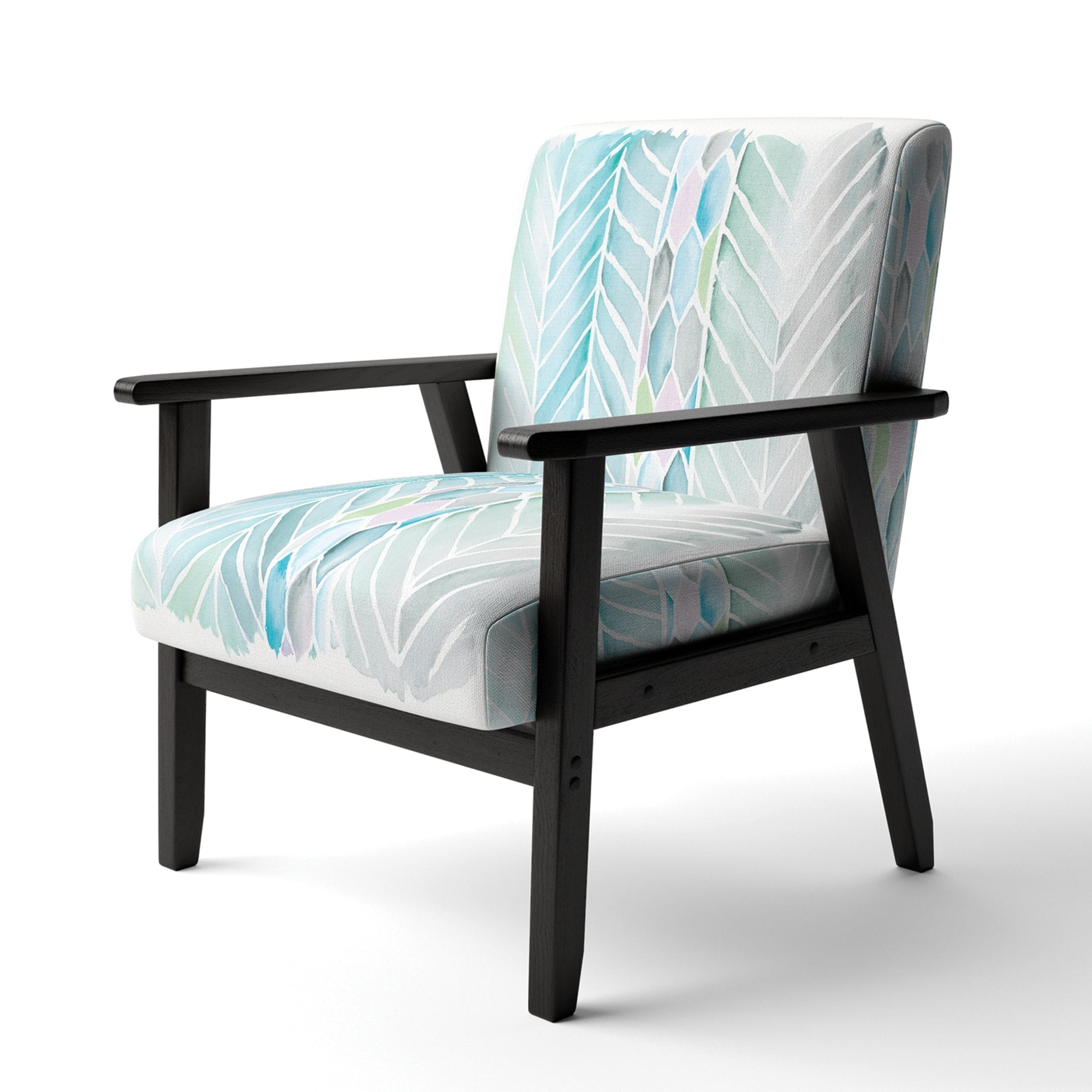Designart "Watercolor Geometric Swatch Element IV" Upholstered Mid ...