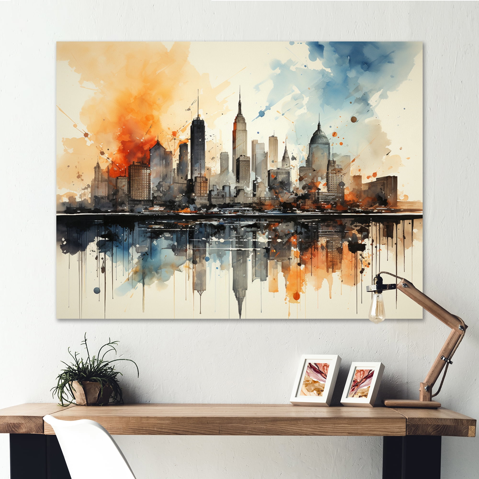Designart "Watercolor Wonders A Colorful NYC Cityscape II" New York ...