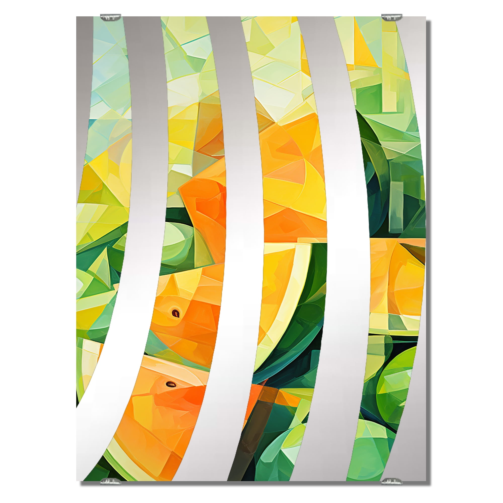 Designart "Watermelon Pattern in Green and Yellow I" Melon Oversized ...