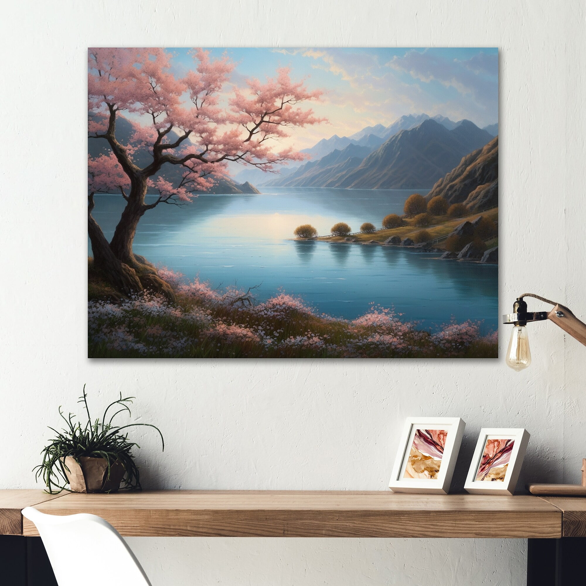 Designart "Waterside Cherry Blossom Trees III" Tree Floral Metal Wall Art - Walmart.com