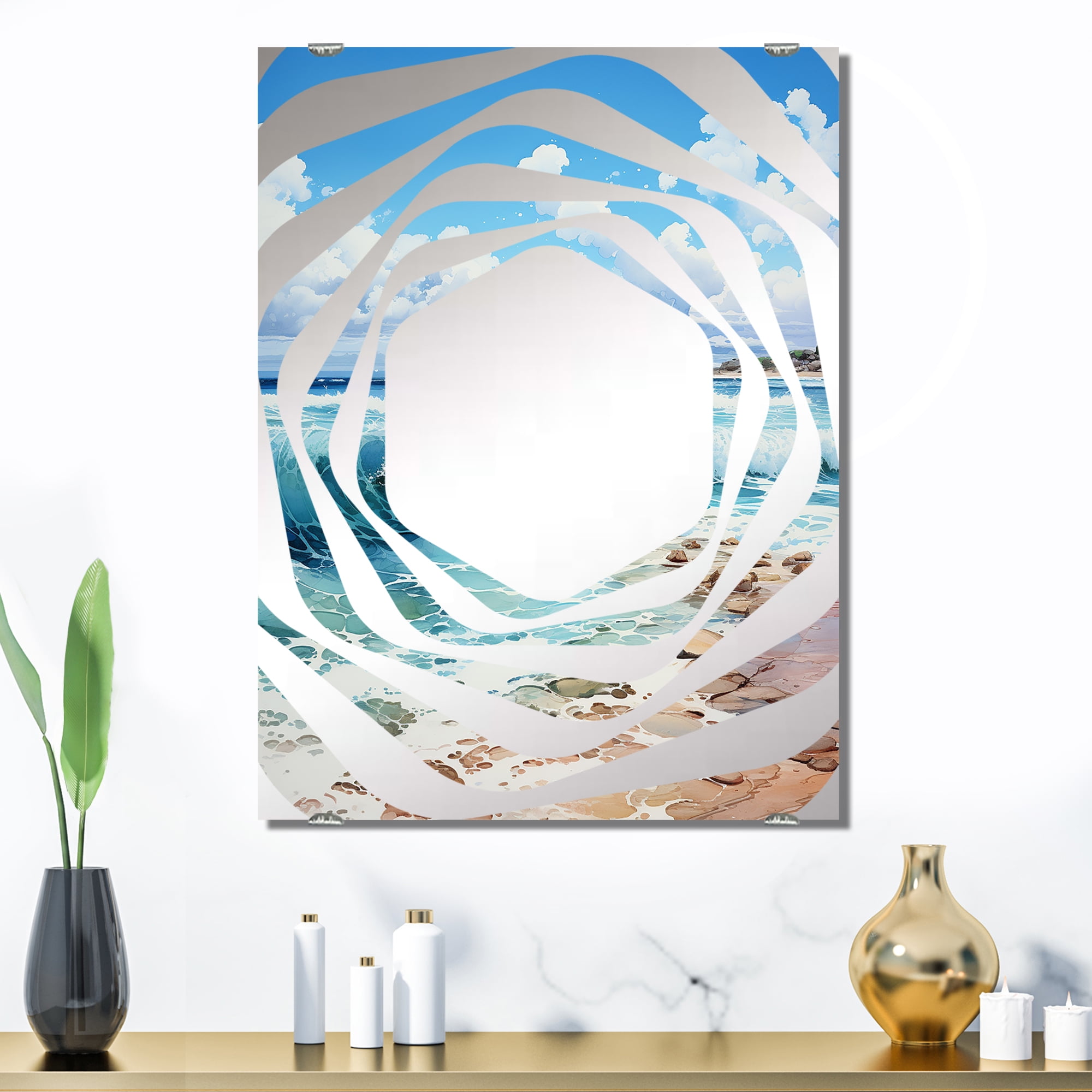 Designart "Waves of Serenity Coastal Escapes" Coastal Beach Oversized ...