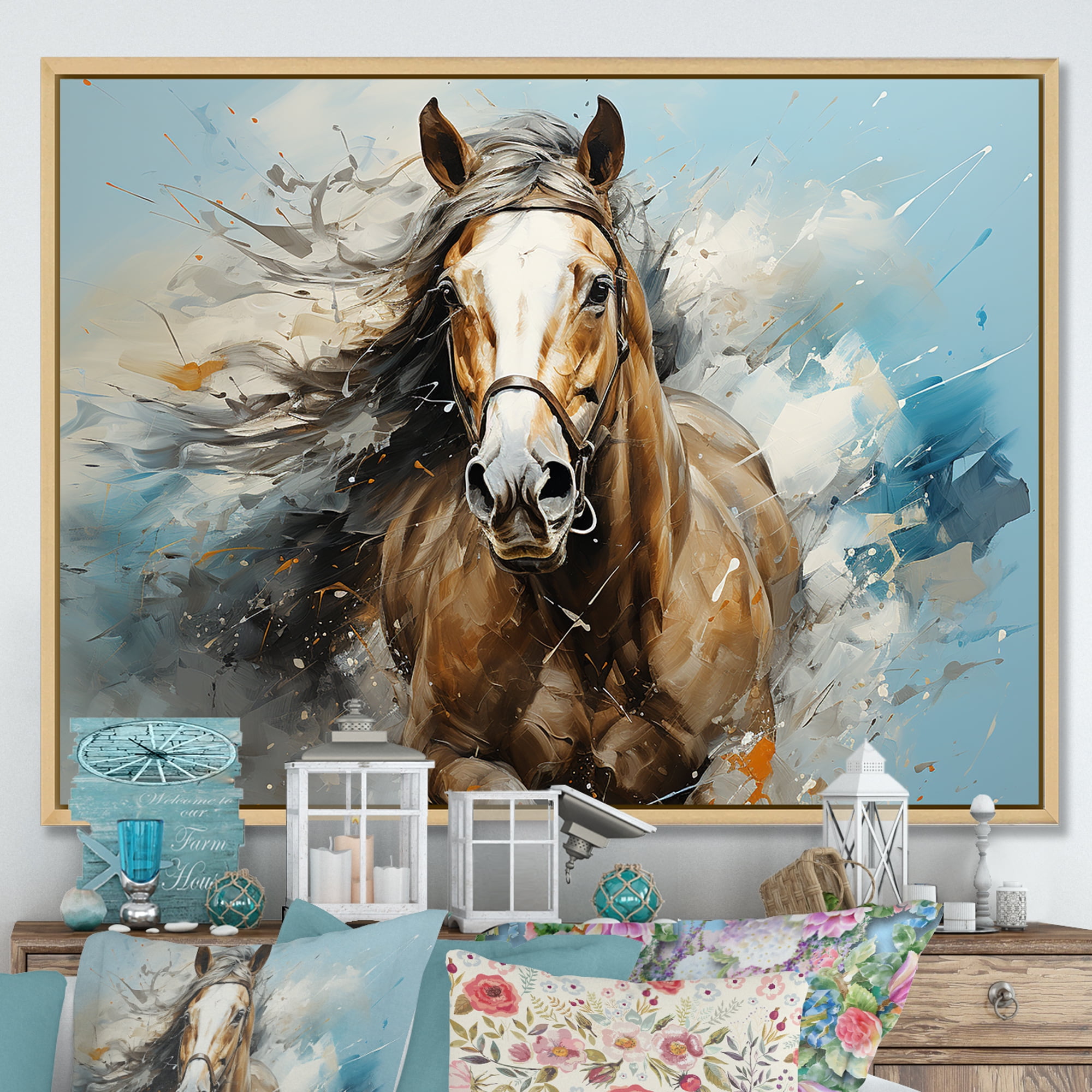 Designart "Whimsical Canter Of A Galloping Horse I" Animals Horse ...