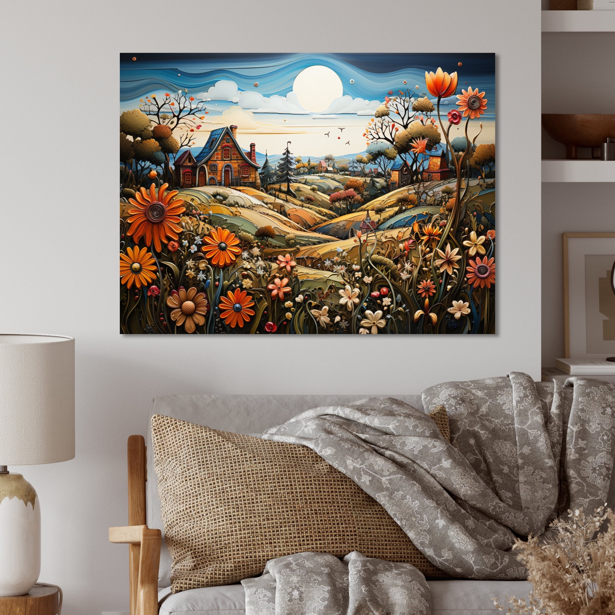 Designart "Whimsical Farmstead" Farm Metal Wall Art Prints - Walmart.com