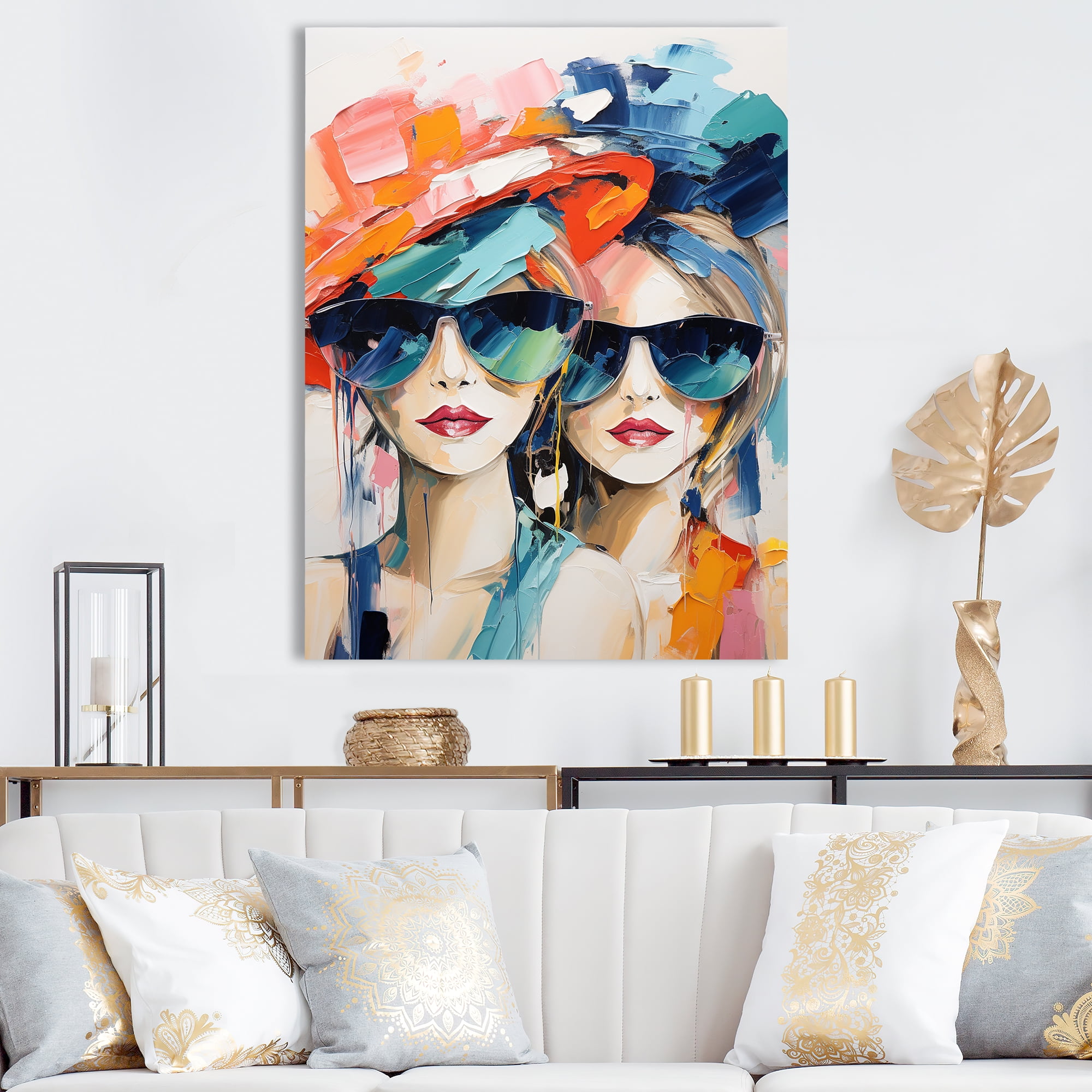 Designart "Whimsical Stylish Gril I" Fashion Wall Art Living Room ...