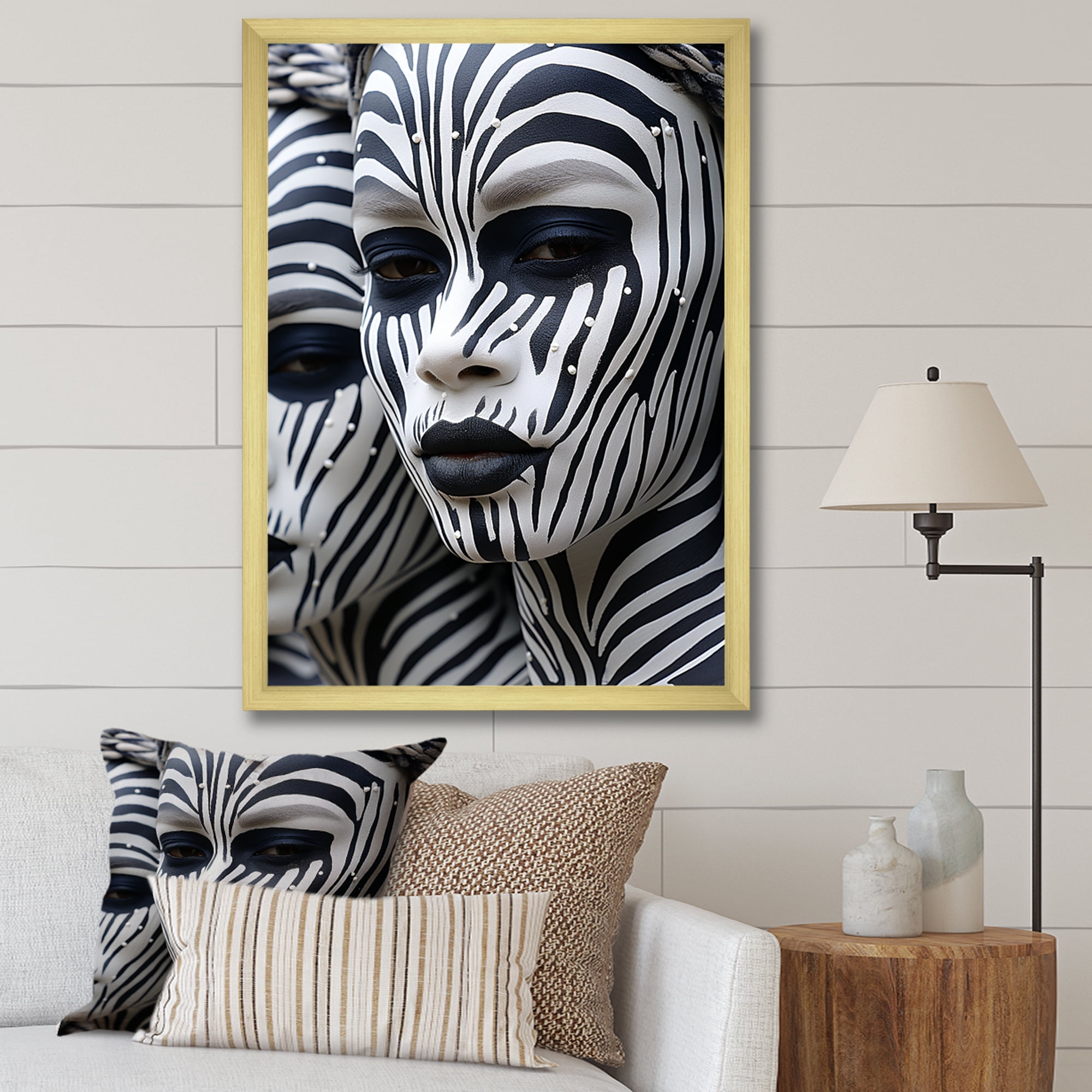Designart "White Mursi Pride Portrait" People Framed Wall Art - Global ...