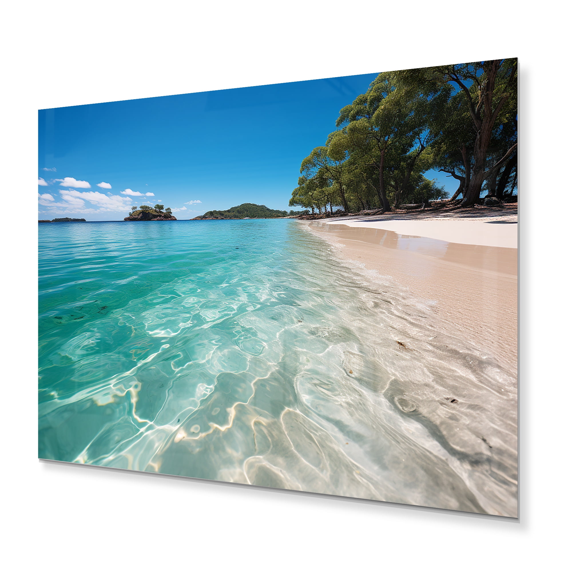 Designart "Whitsunday s Whitehaven Beach I" Beach & Ocean Metal Wall ...