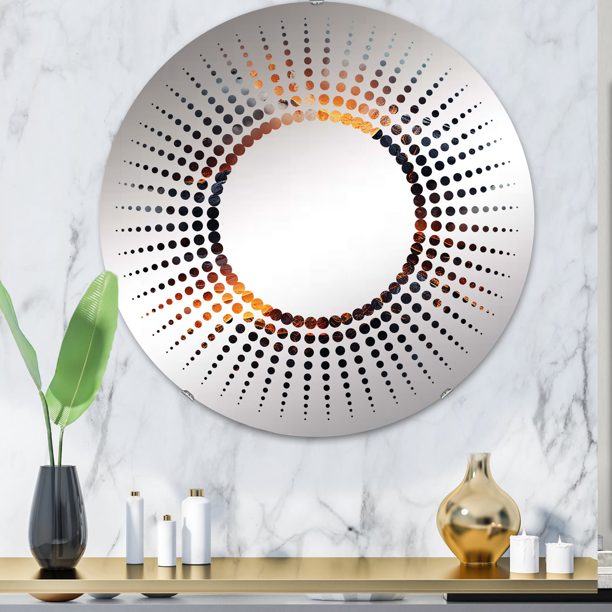Designart "Wilderness of the Volcano I" Volcano Starburst Round Wall ...