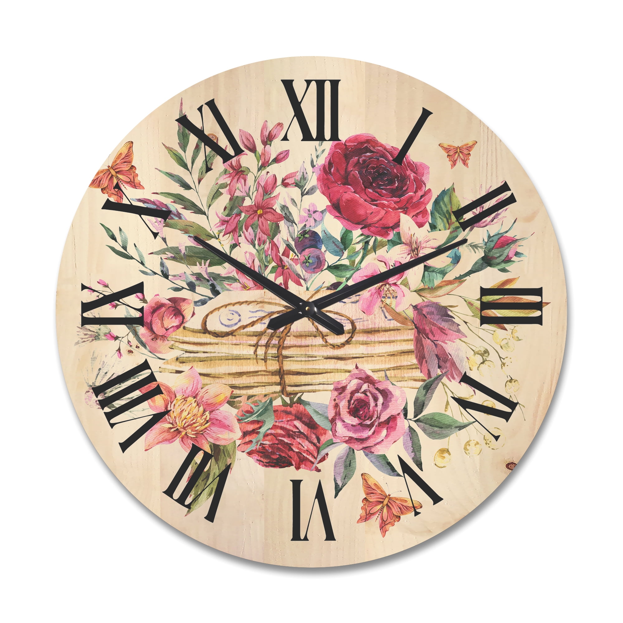 Designart 'Wildflowers With Vintage Old Letters' Farmhouse Wood Wall ...