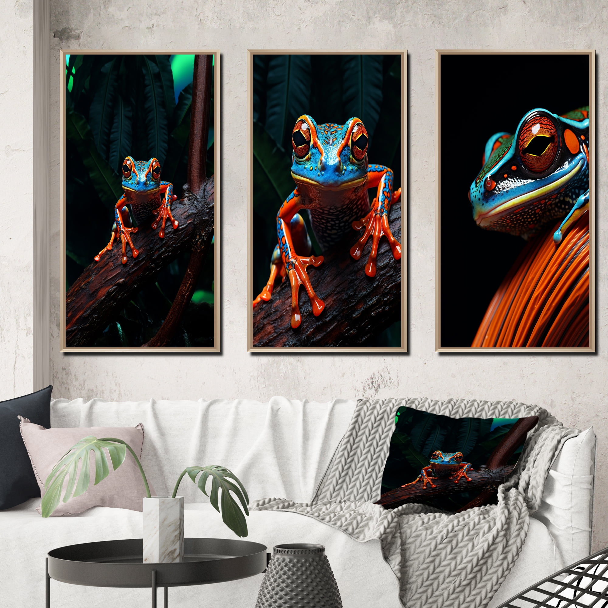 Designart "Wildlife Portrait Pinstriped Tree Frog III" Animal Frog ...