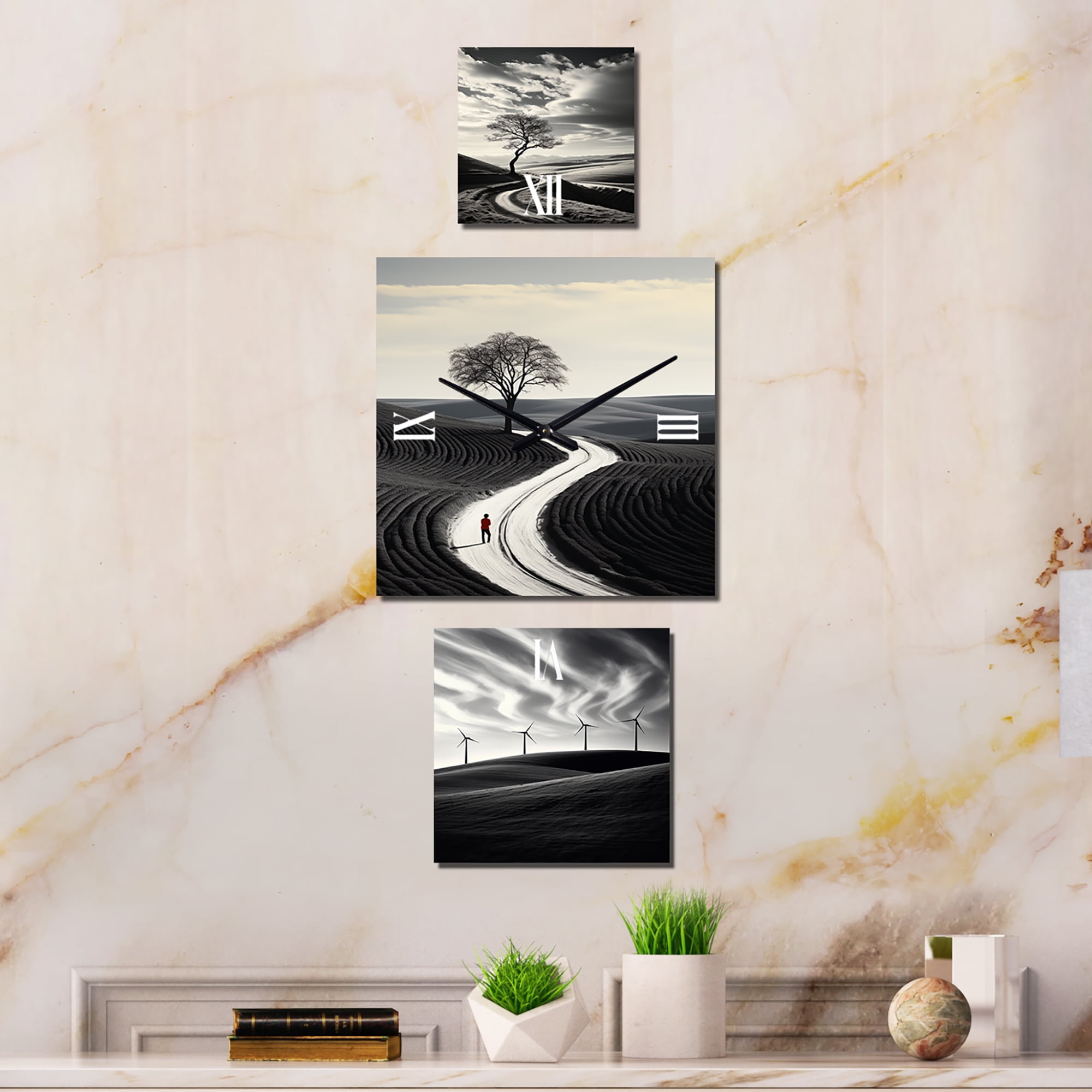 Designart "Wind Turbines minimal scenery" Wind Turbines Oversized ...