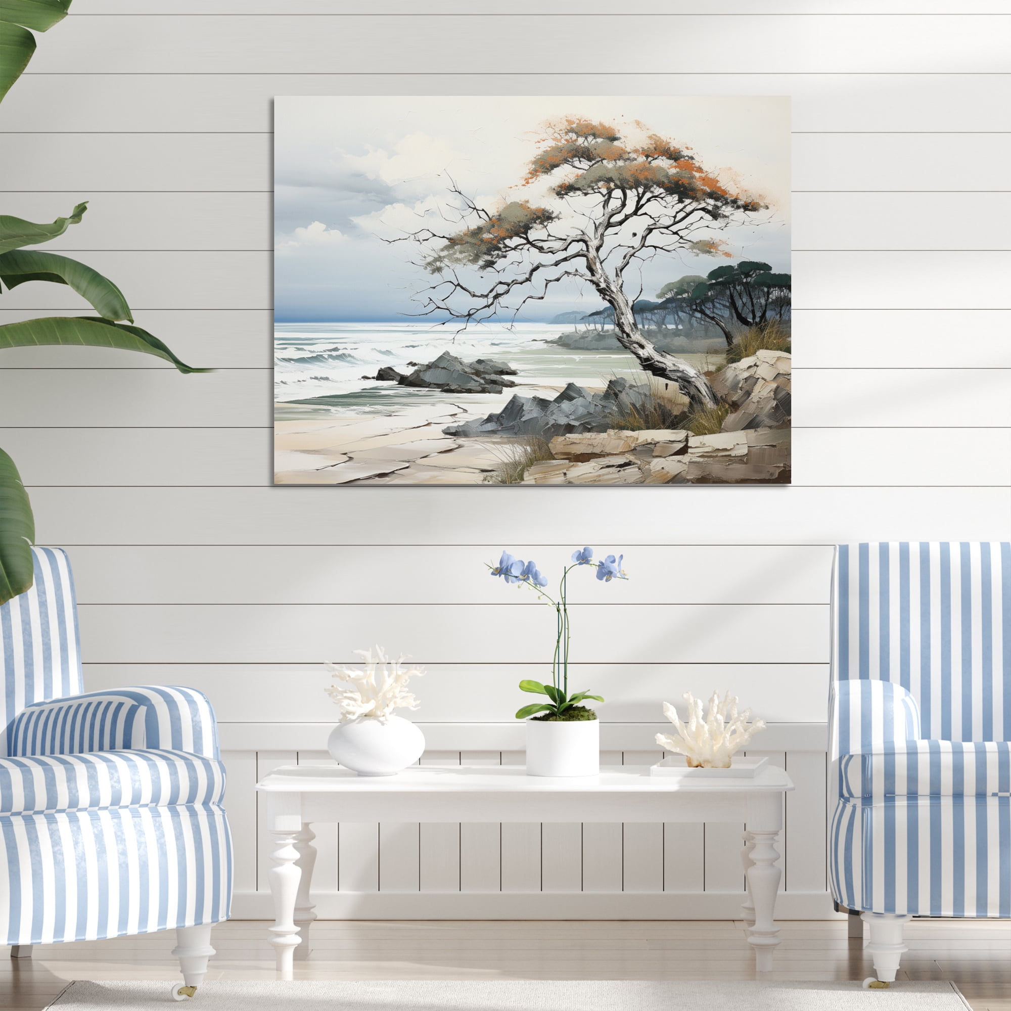 Designart "Windswept Tropics by the Coast" Beach & Ocean Metal Art ...