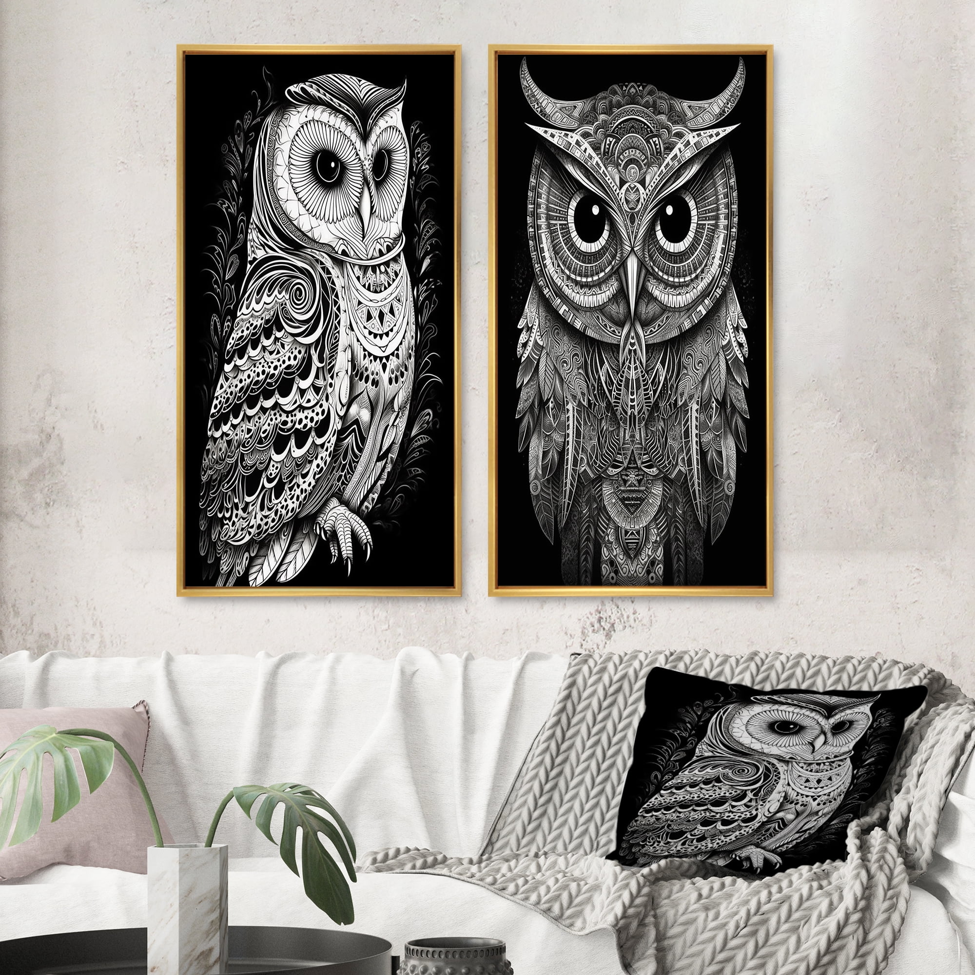 Designart "Wisdom of the White Owl Symbolic Insight II" Animals Owl ...