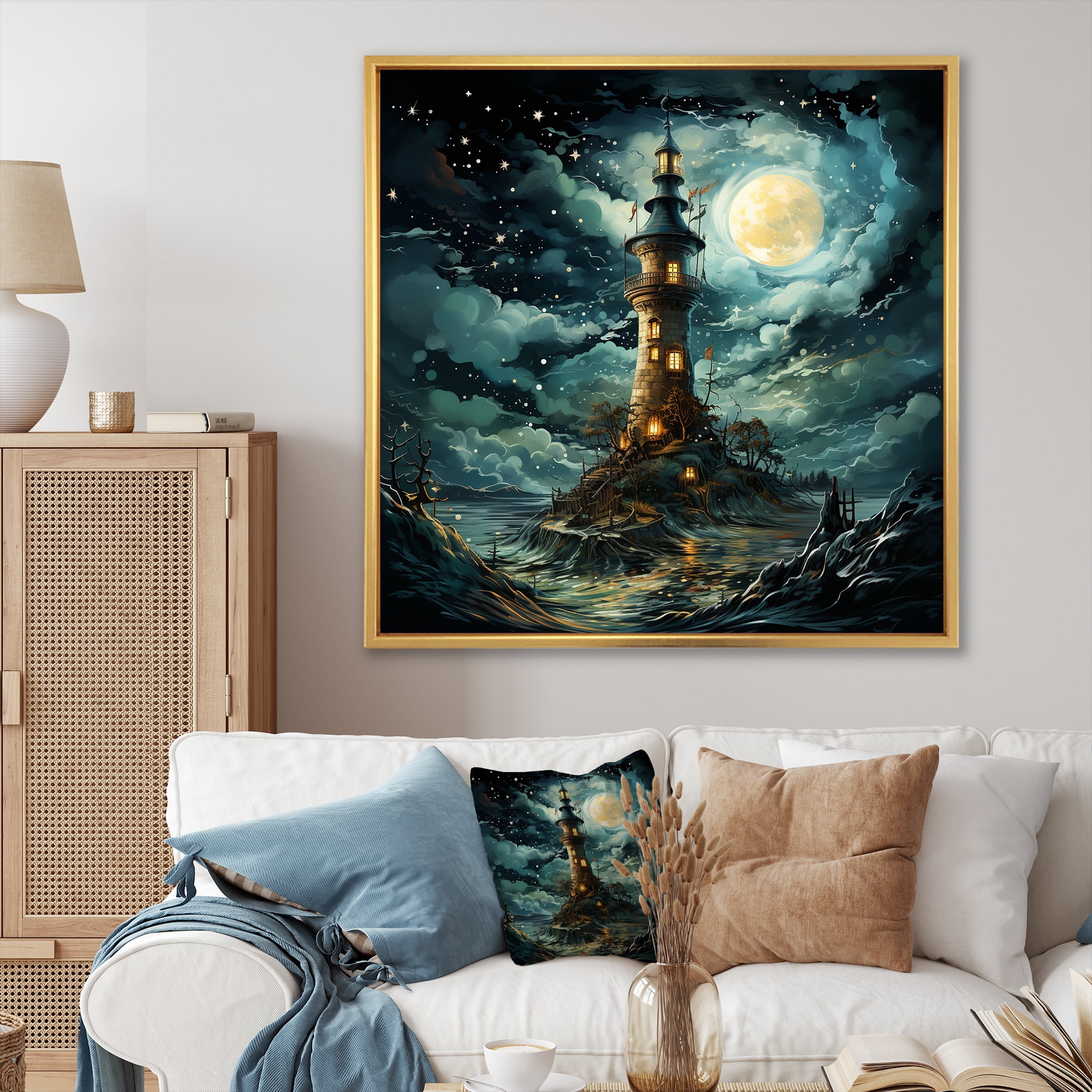 Designart "Wizard's Tower in Fantasy I" Fashion Framed Wall Art ...