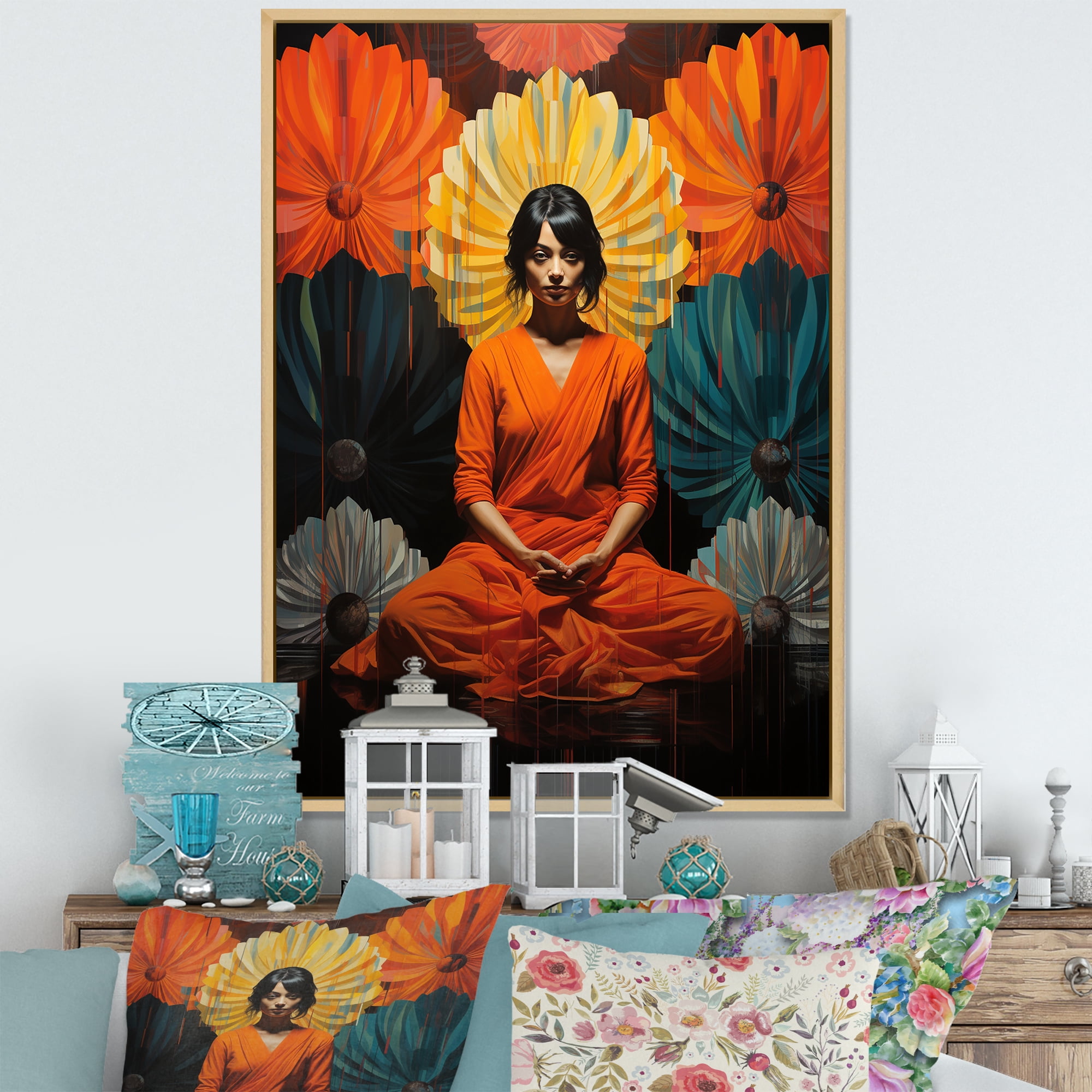 Designart "Woman in Lotus Pose during Yoga Nidra Meditation I ...