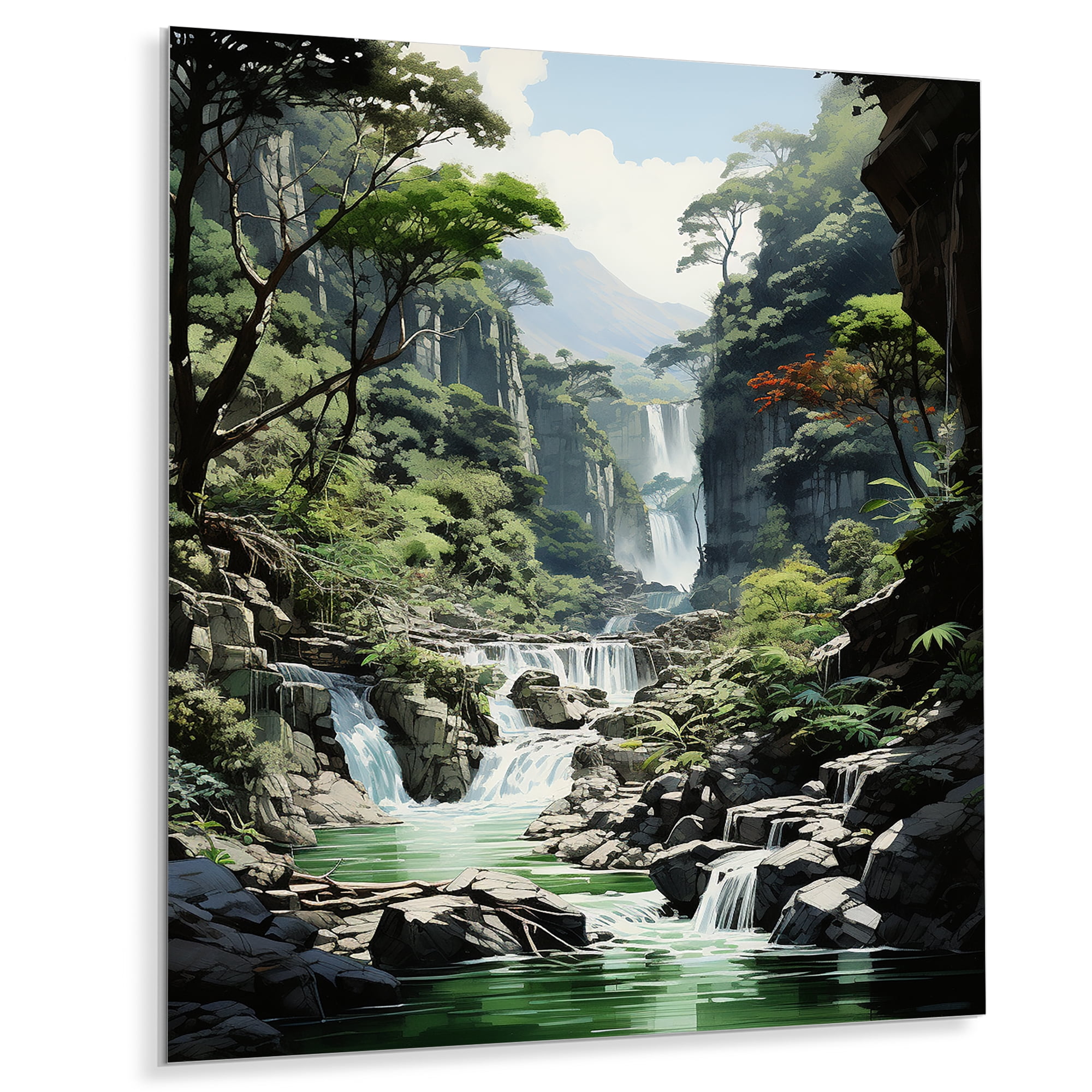 Designart "Wondrous Waterfalls in Vietnam I" Landscapes Metal Art ...