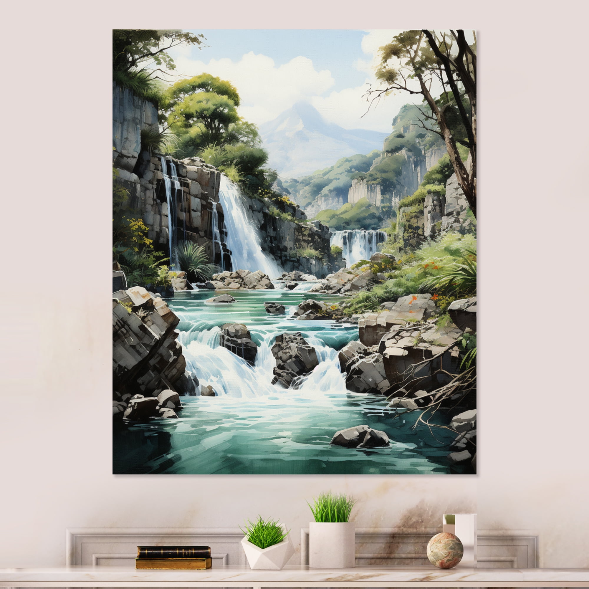 Designart "Wondrous Waterfalls in Vietnam II" Vietnam Metal Wall Decor ...