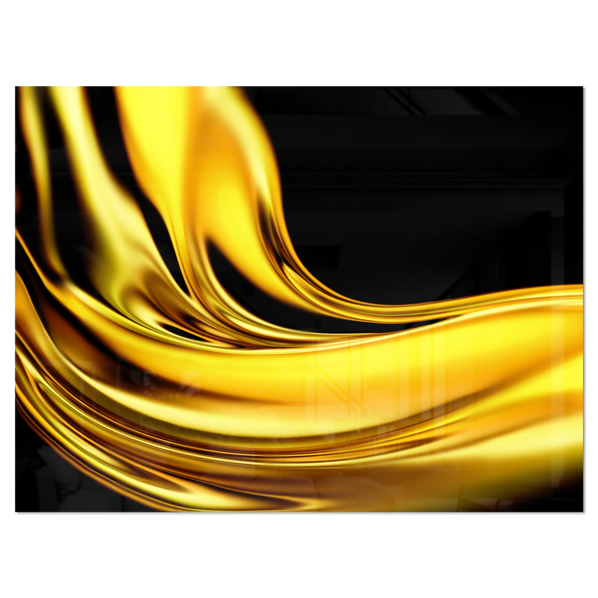 Designart 'Yellow Gold Texture Pattern ' Abstract Metal Wall Art ...