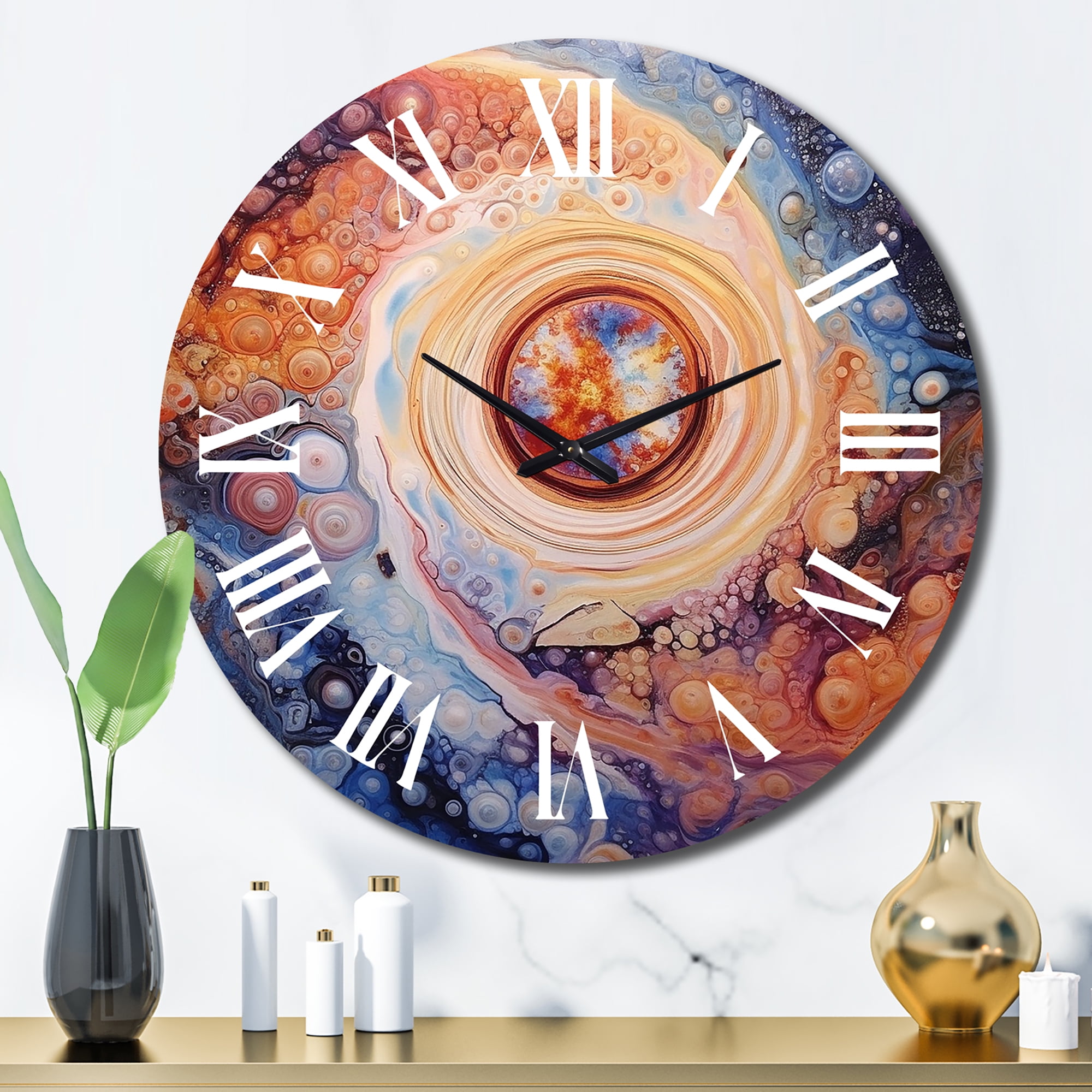 Designart "Yellow Orange Galactic Universe Cosmic Colors" Comets ...