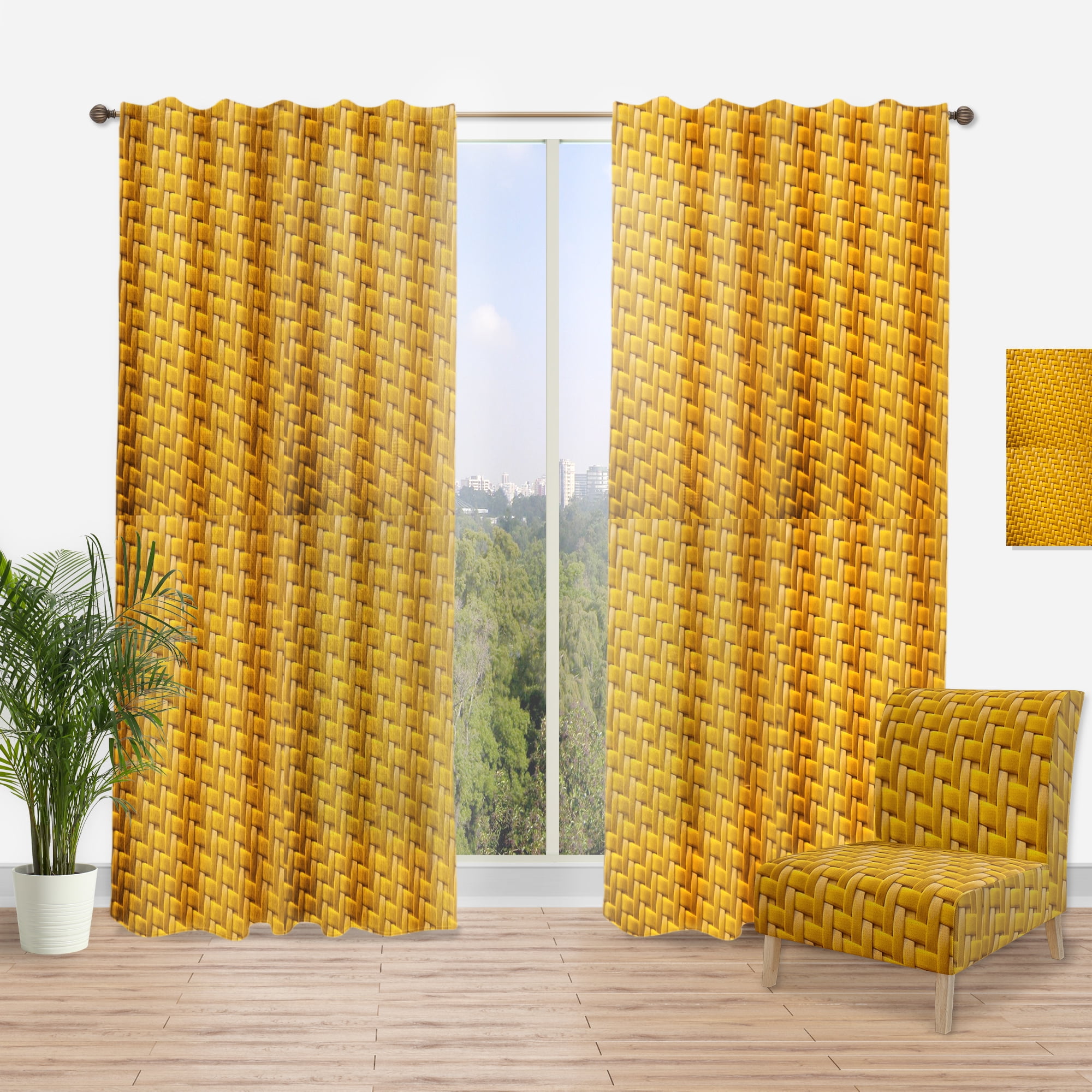 Free Shipping! Designart Yellow Sedge Texture Mid-Century Modern ...