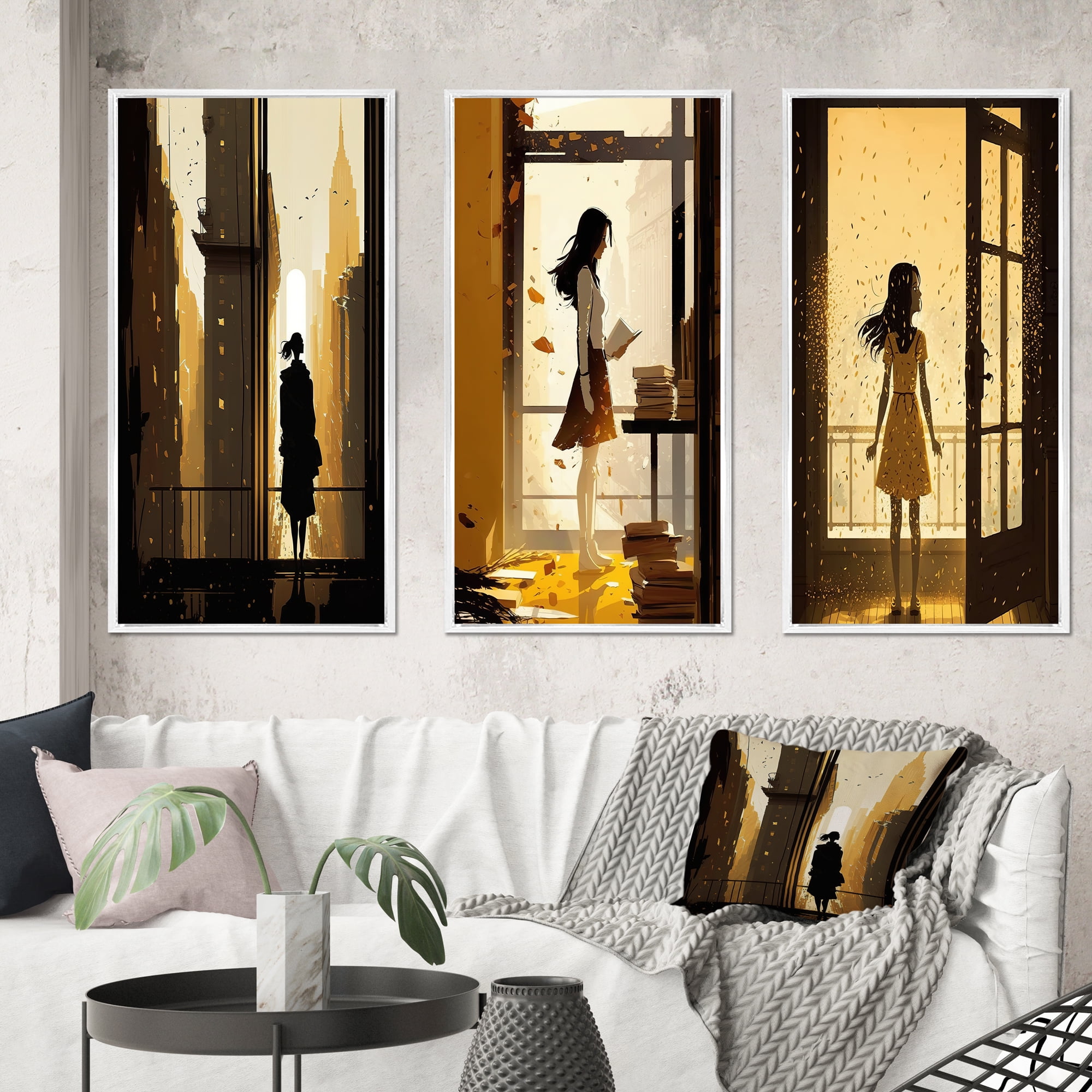 Designart "Young Woman Exploring New York City I" City New York Framed ...