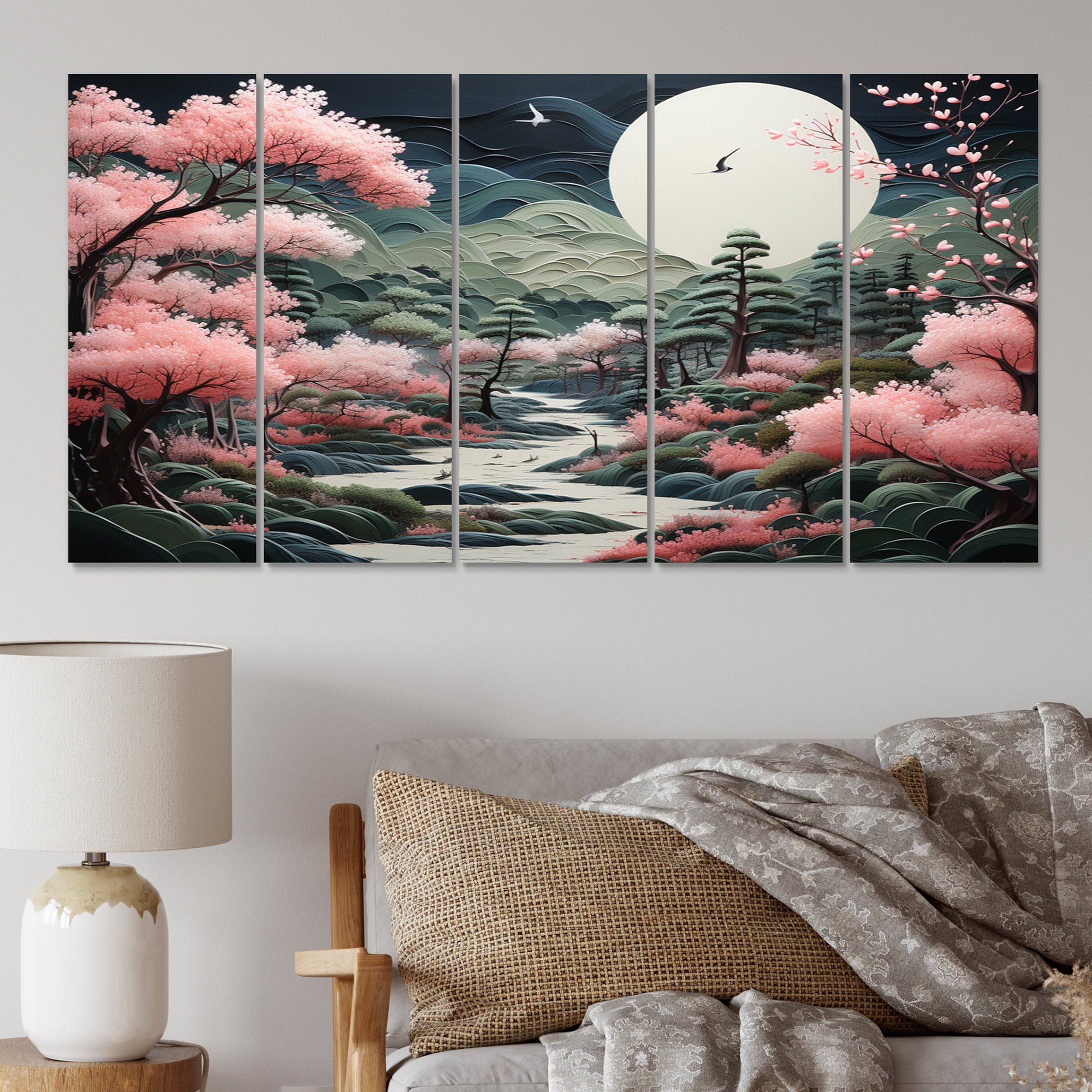 Designart "Zen Garden Asian Painting VIII" Asian Metal Art Print Set ...