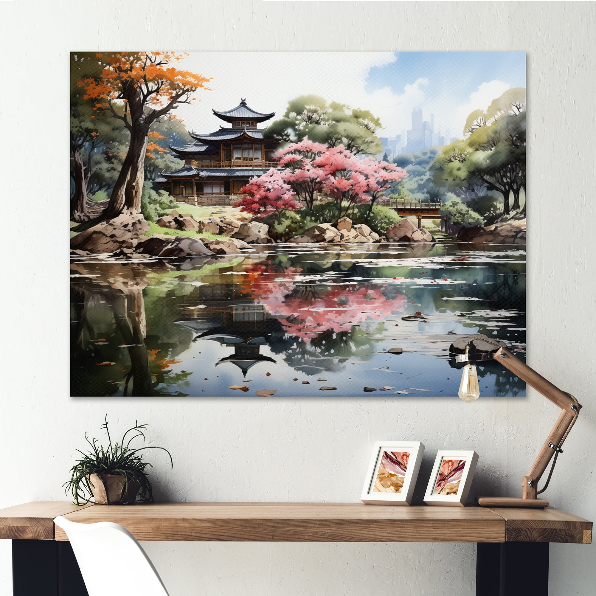 Designart "Zen Garden China Art painting" Chinese Canvas Wall Art ...