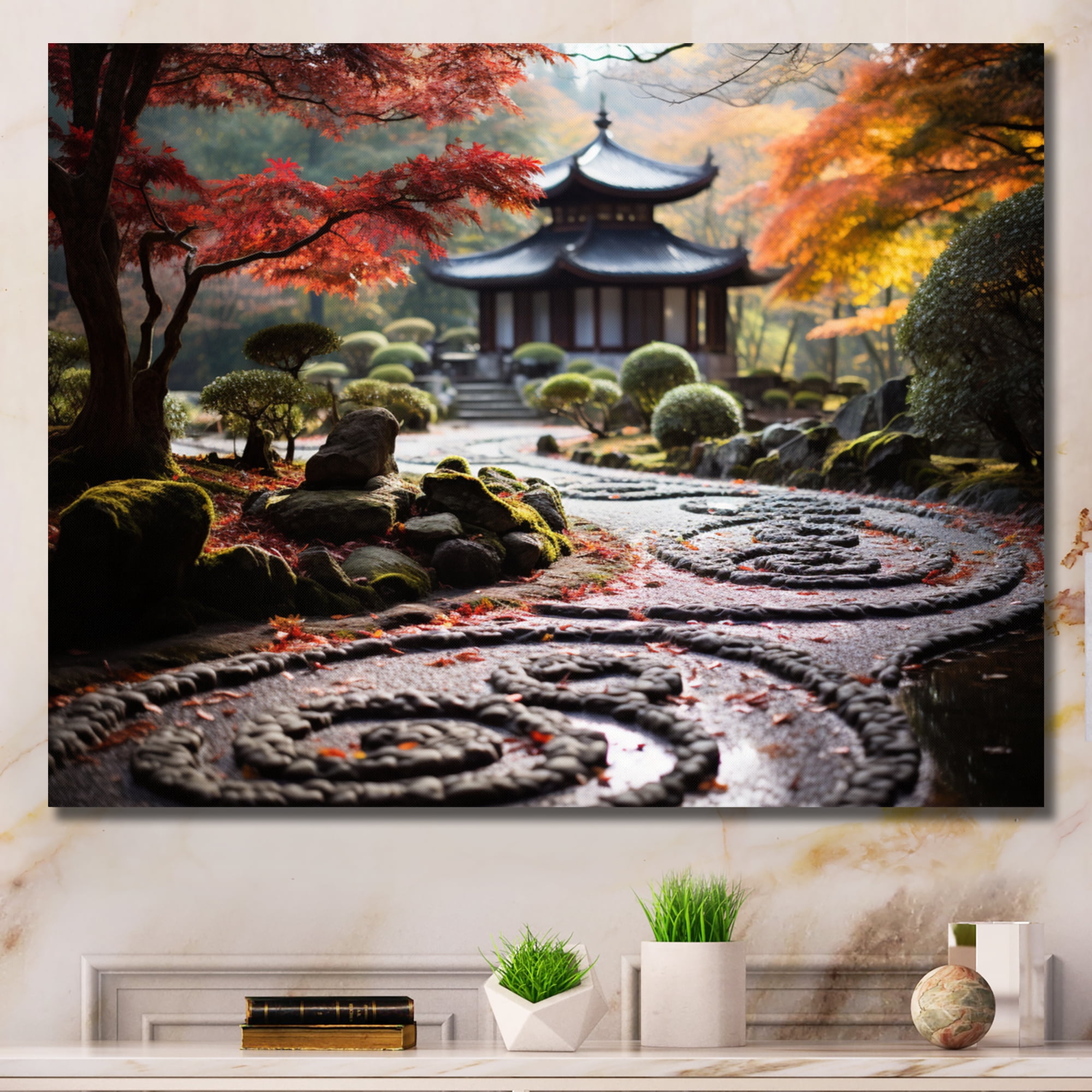 Designart "Zen Garden Serenity Japanese Artistic Tranquility III" Japan ...