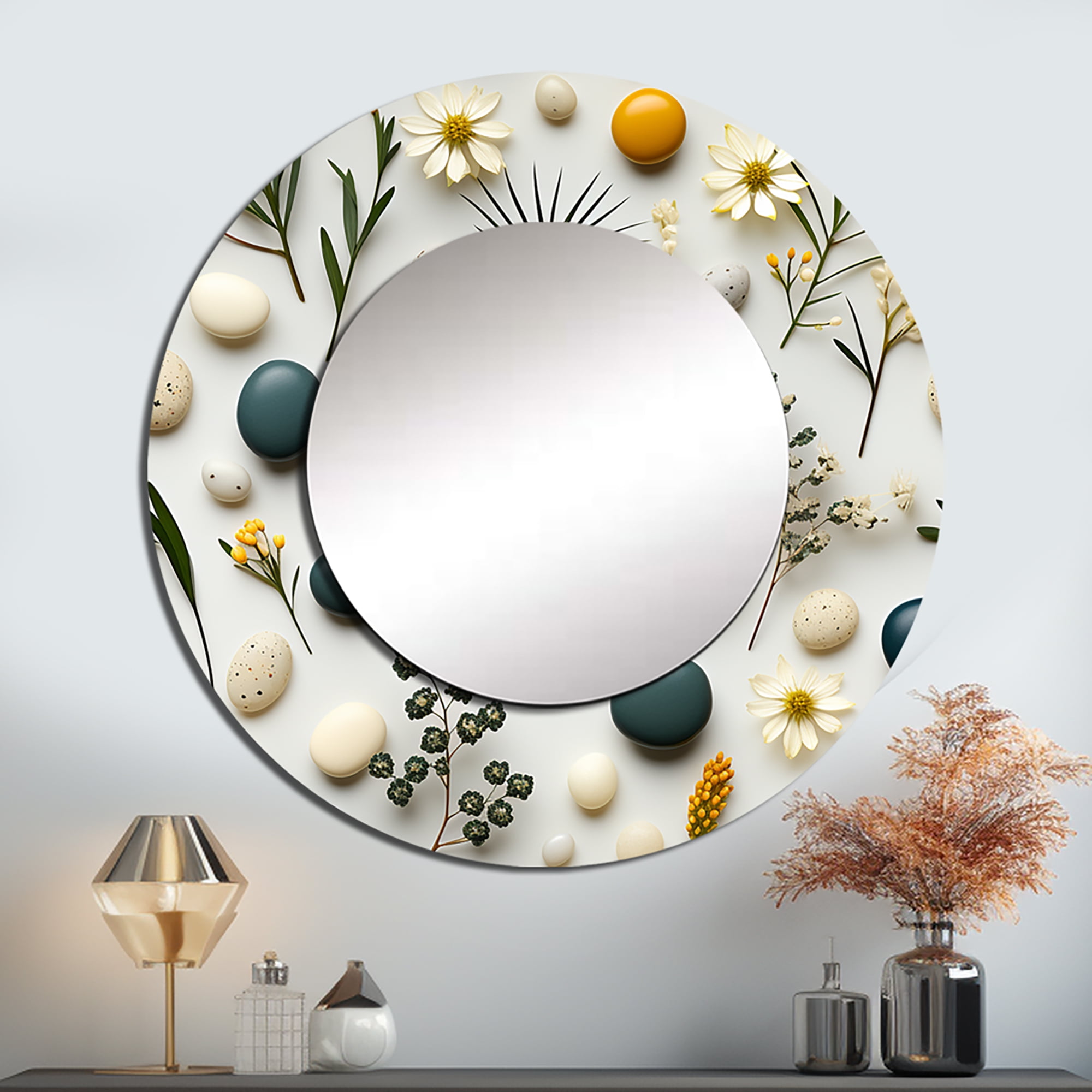 Designart "Zen Spa Ambiance With Serene Stones I" Botanical Yellow ...