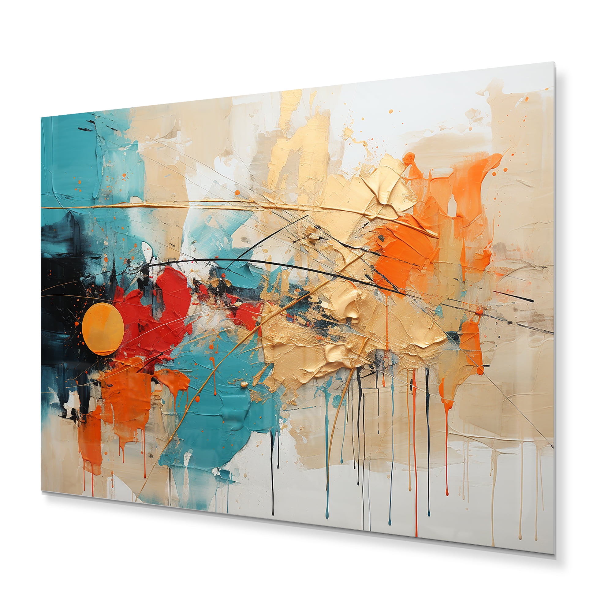 Designart "composition Fusion IV" Abstract Collages Metal Wall Art ...