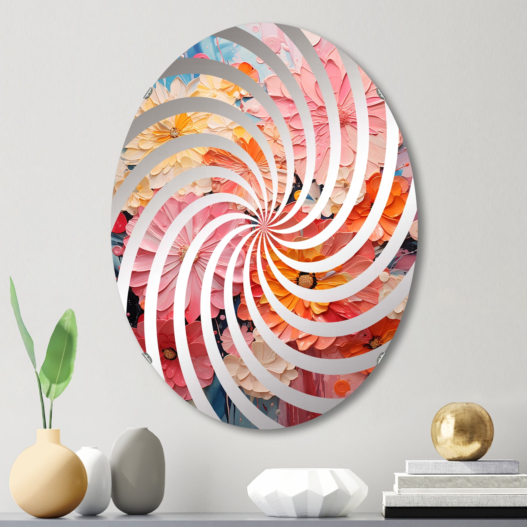 Designart "composition Kaleidoscope IV" Abstract Vortex Round Wall ...