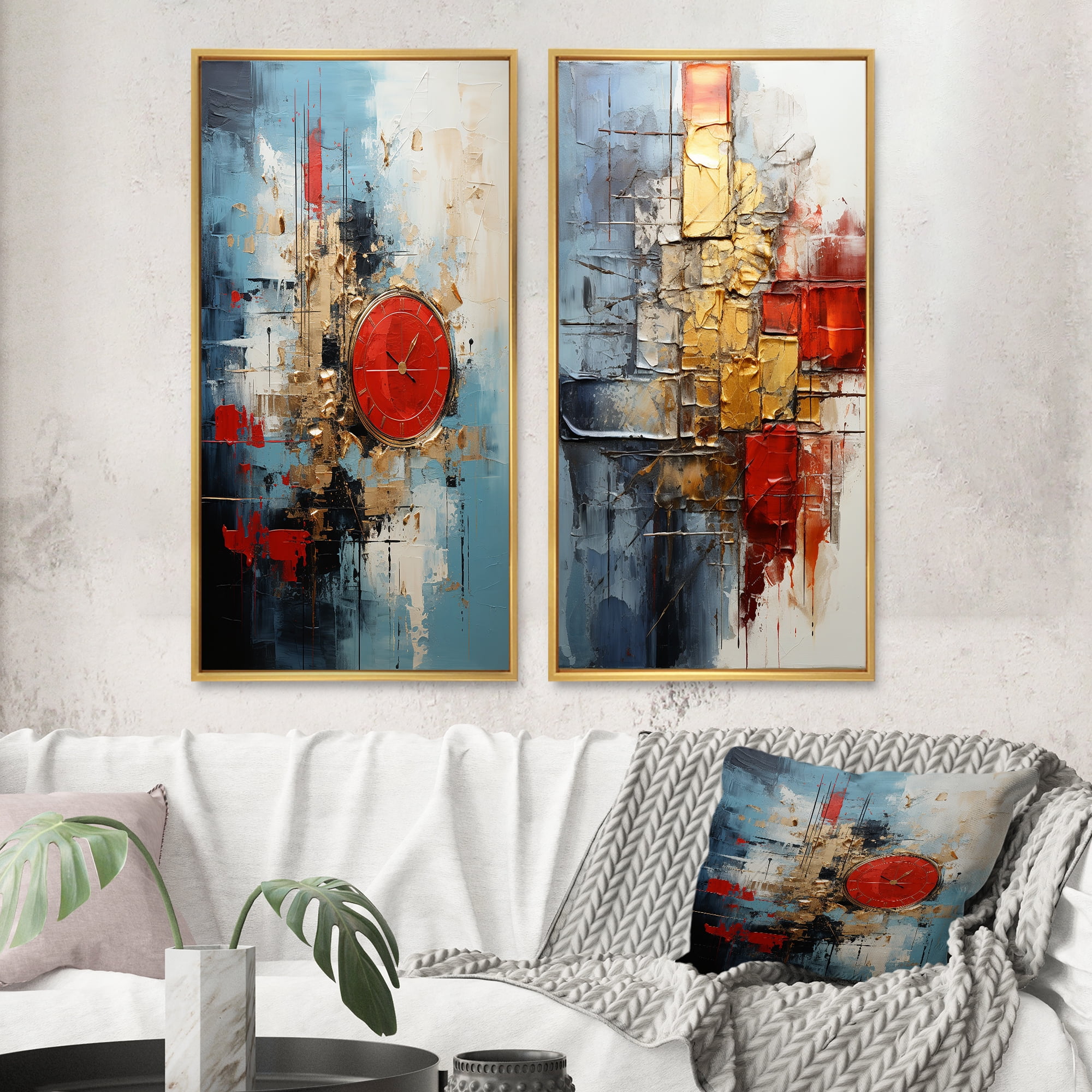 Designart "composition Serenade I" Abstract Collages Framed Wall Art ...