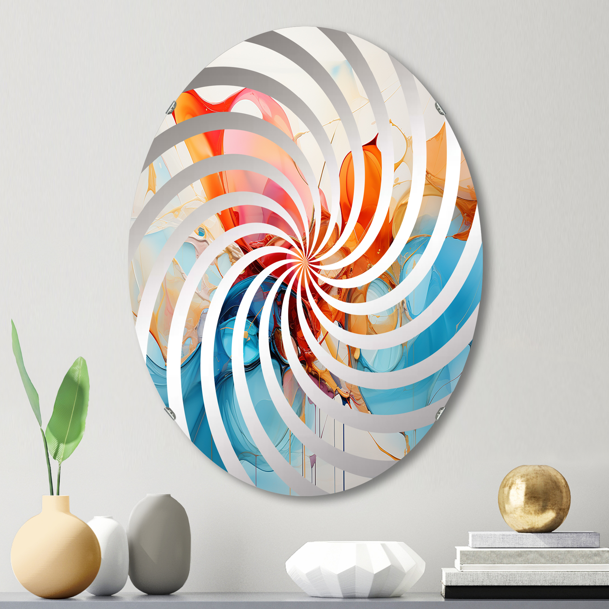 Designart "composition Symphony III" Abstract Collages Vortex Round ...