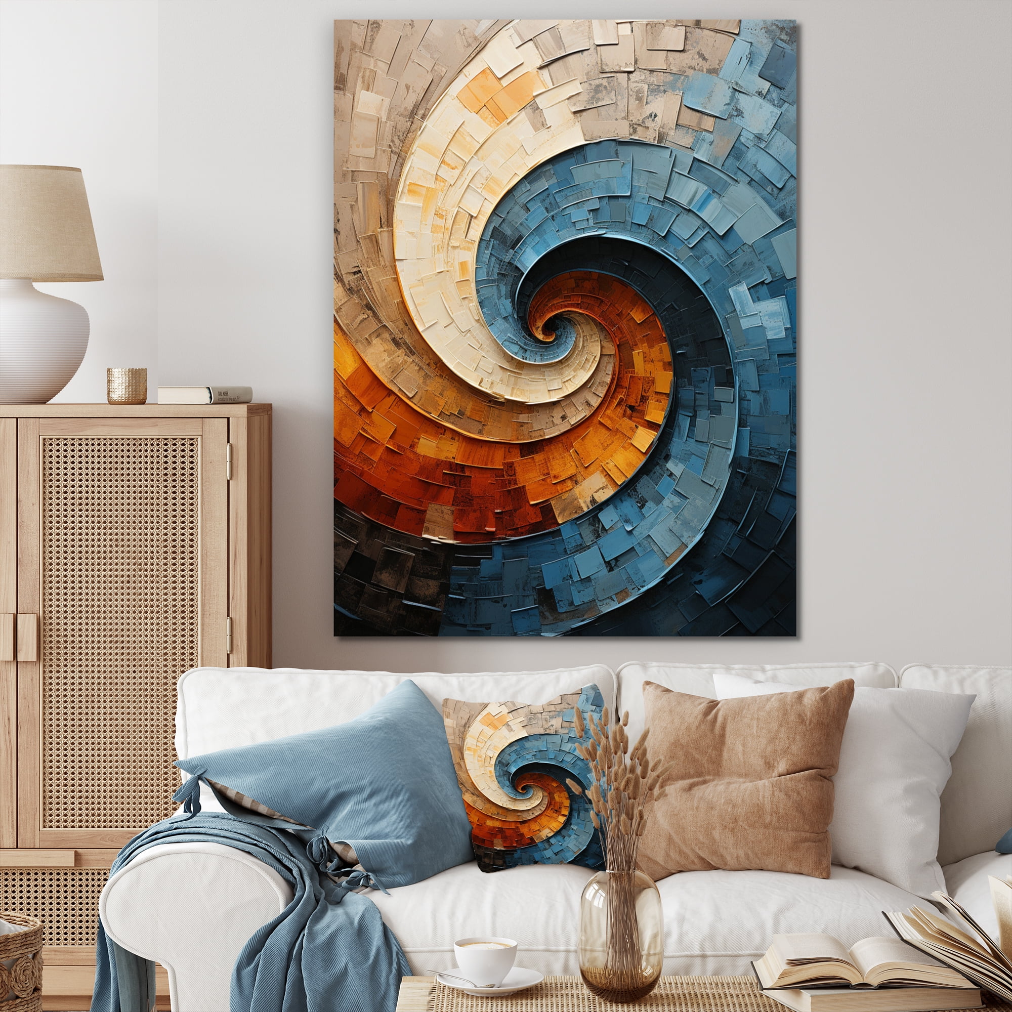 Designart "compositiond Spiral" Abstract Wall Art Print - Walmart.com