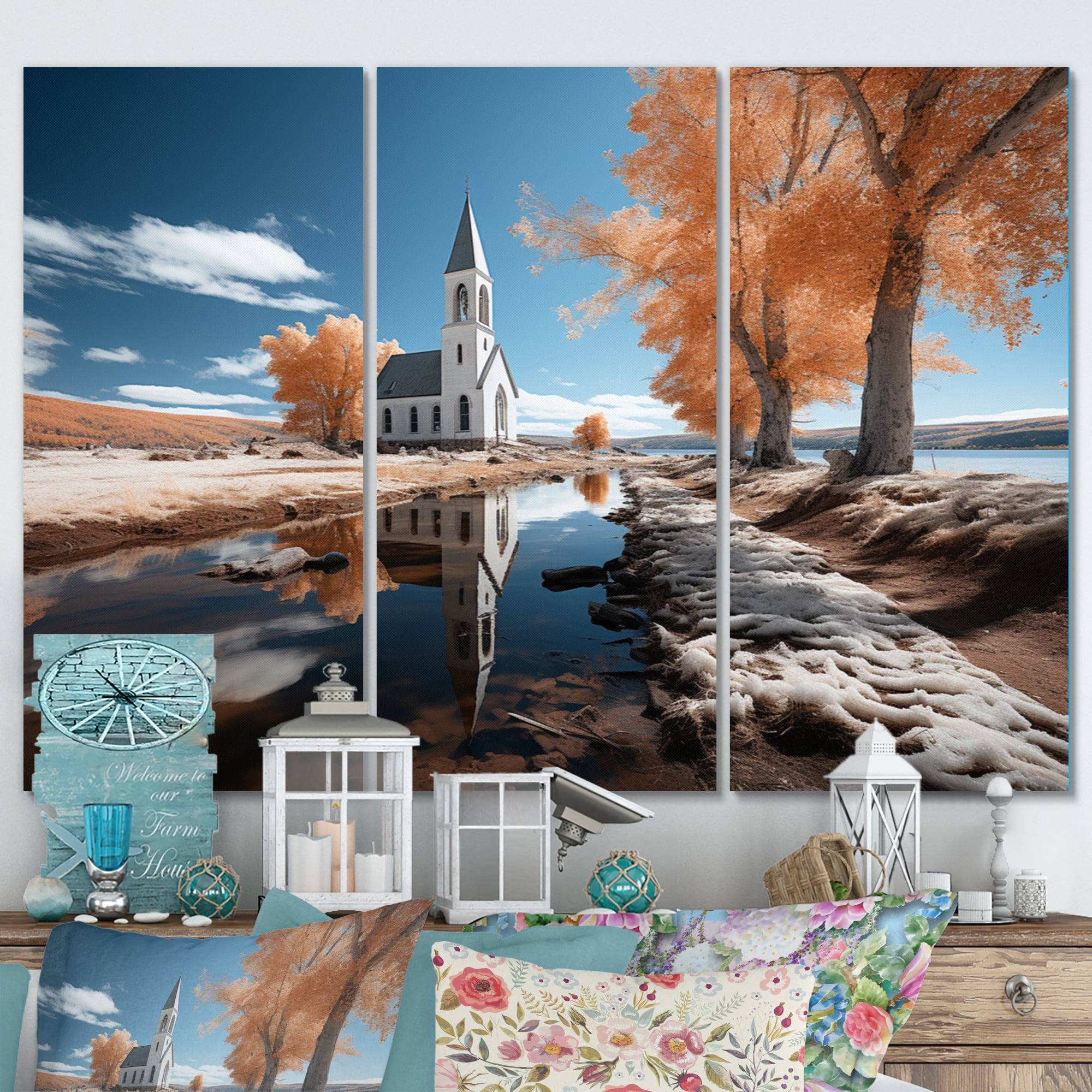 Designart "horizon Church Sacred Reflections I" Spiritual Art Living ...