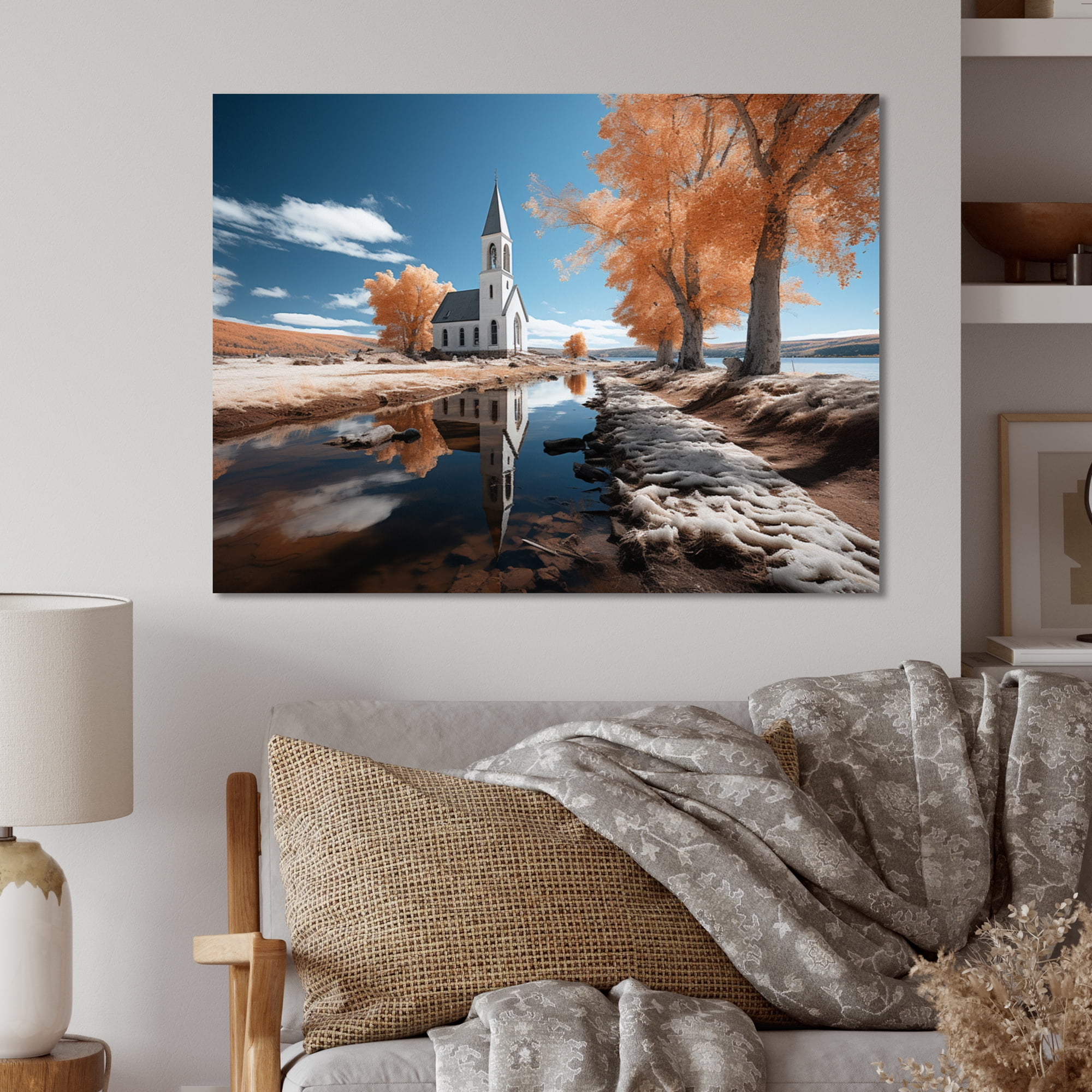 Designart "horizon Church Sacred Reflections I" Spiritual Metal Art ...