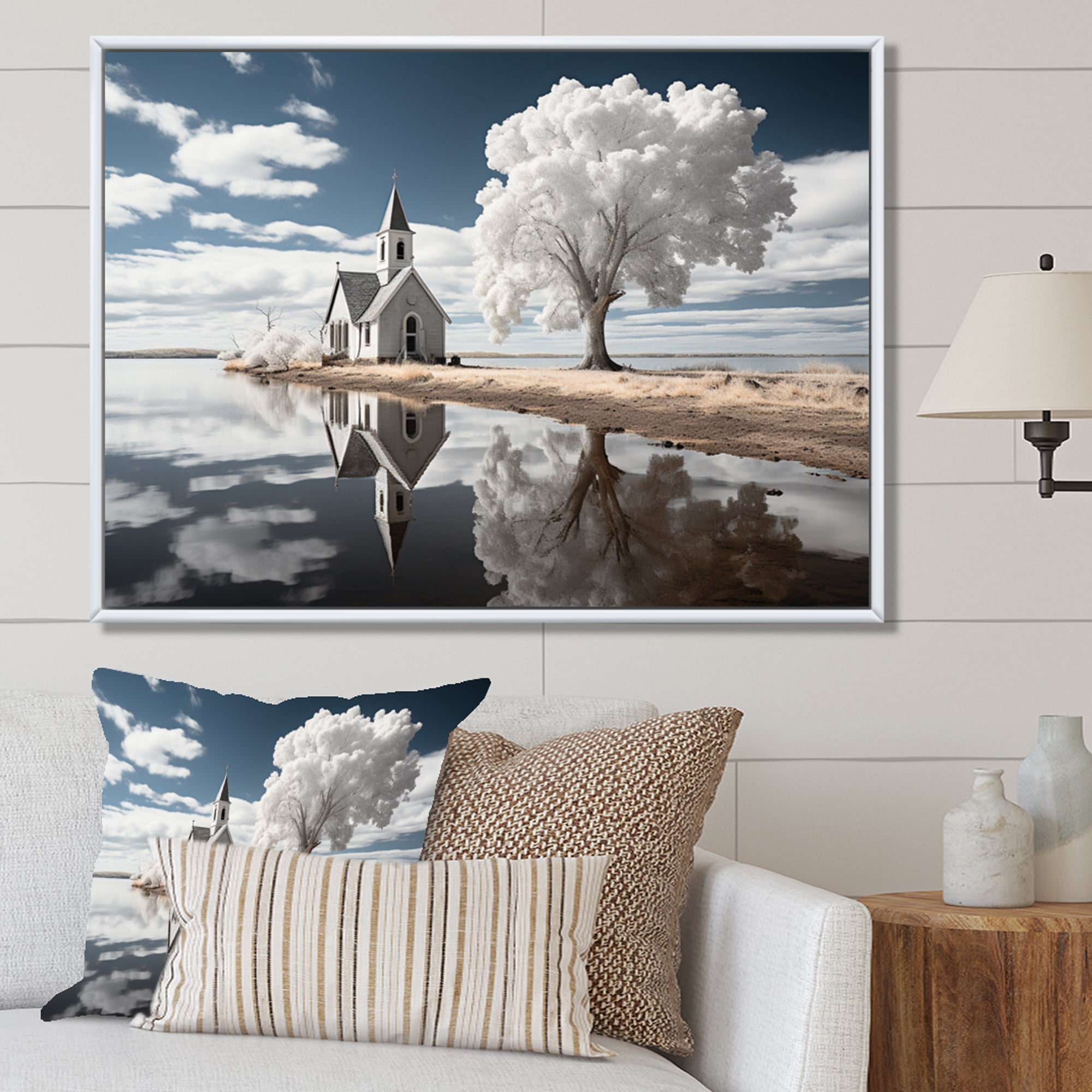 Designart "horizon Church Sacred Reflections II" Spiritual Floater ...