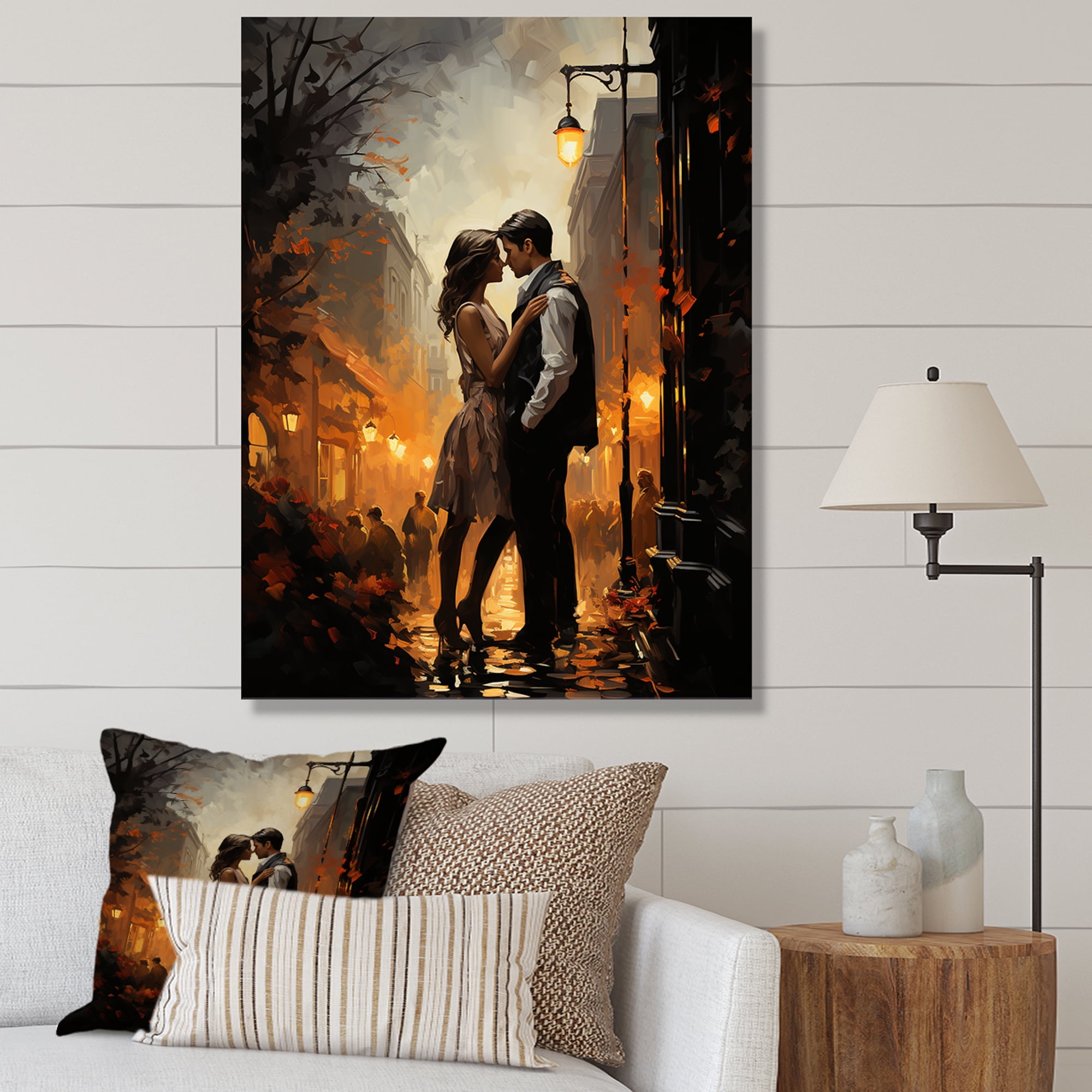 Designart "love Couple Landscape Glimpse III" Romantic Landscape Wall ...
